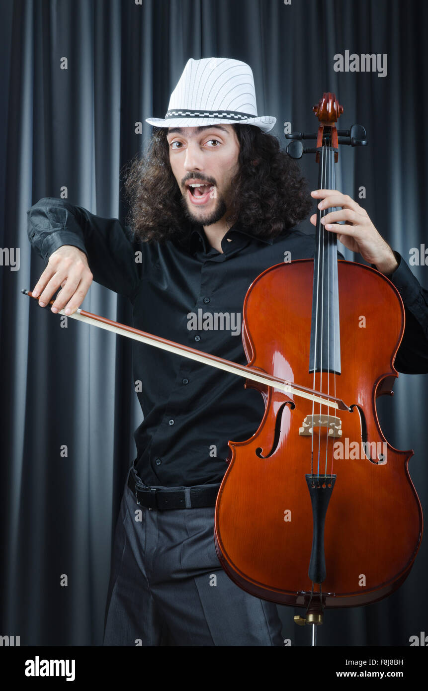 Man playing the cello Stock Photo - Alamy