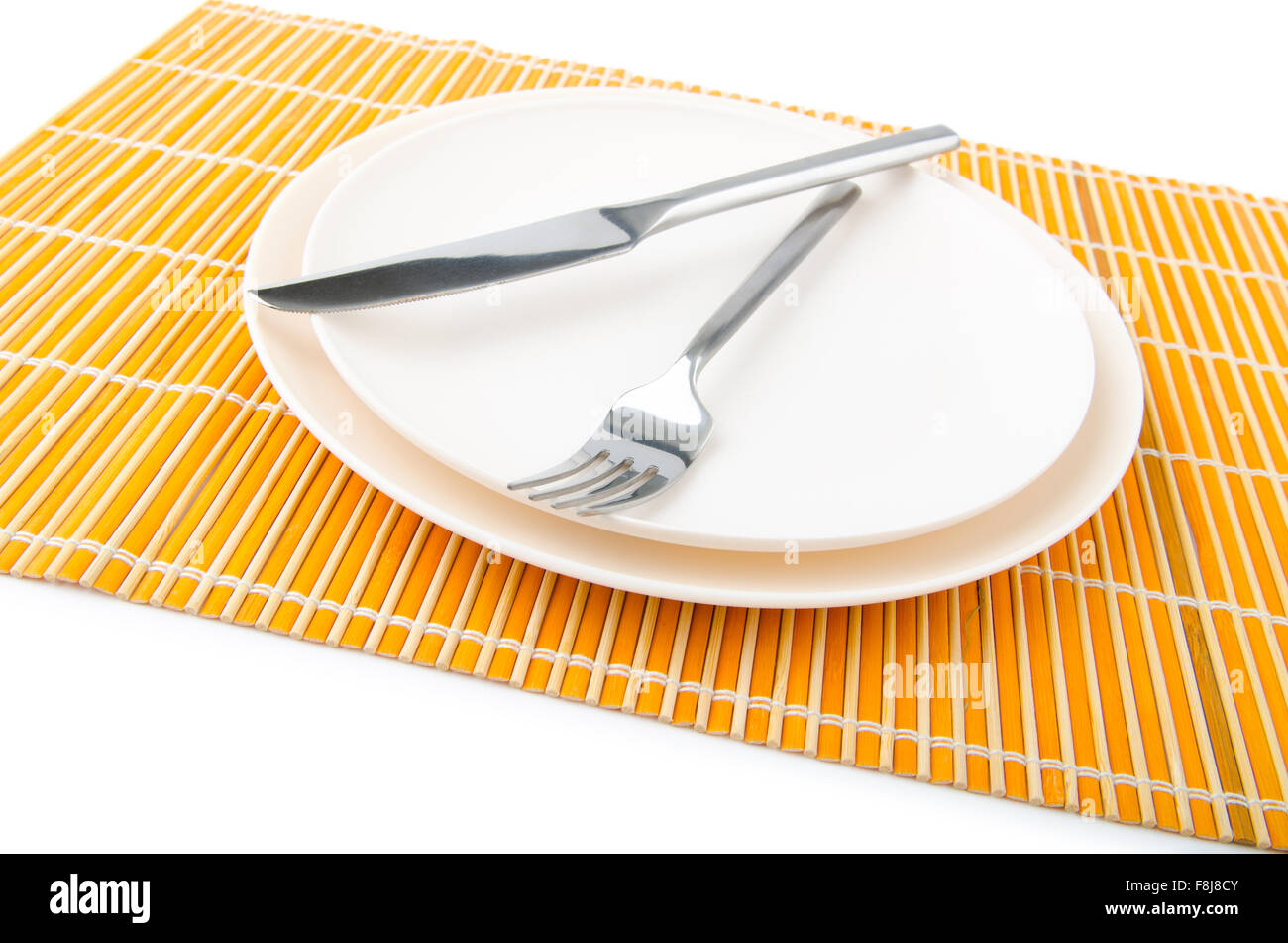 Food utensils served in plate Stock Photo - Alamy