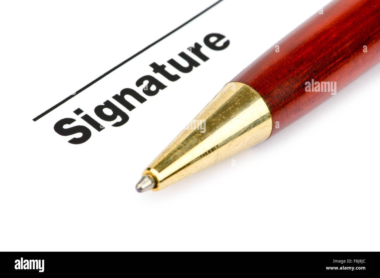 Pen and signature isolated on white Stock Photo - Alamy