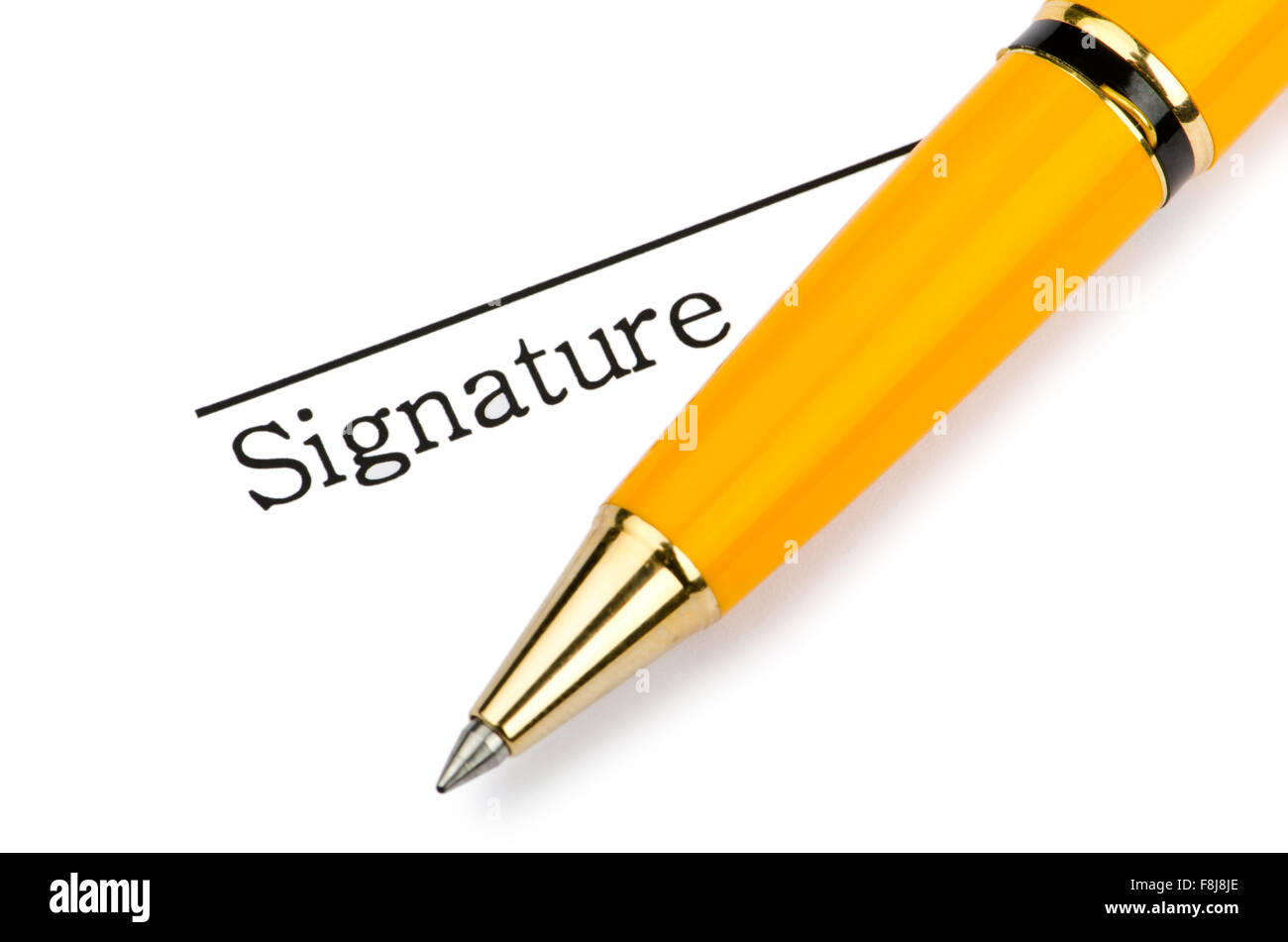 Pen and signature isolated on white Stock Photo - Alamy
