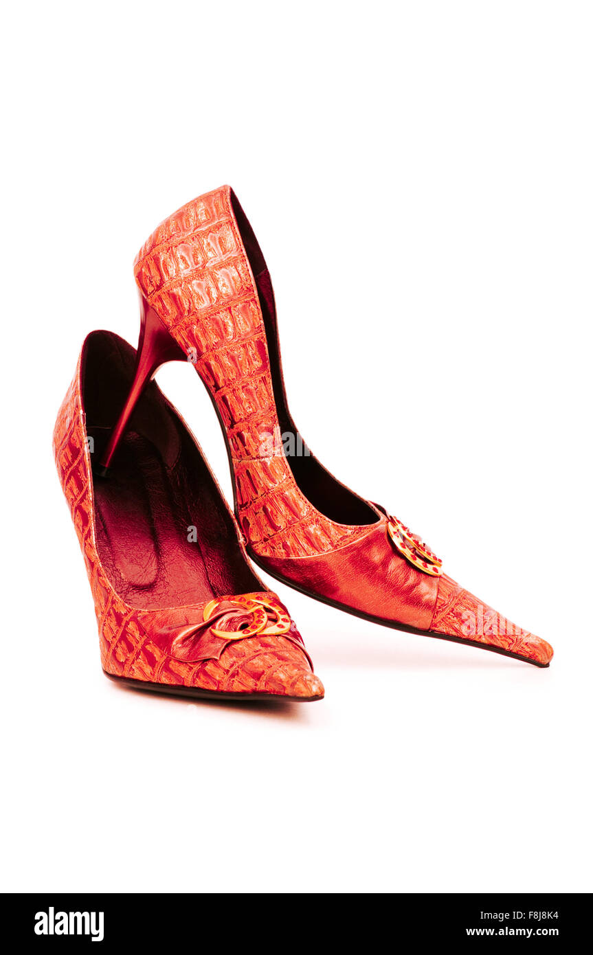 Red female shoes in fashion concept Stock Photo - Alamy