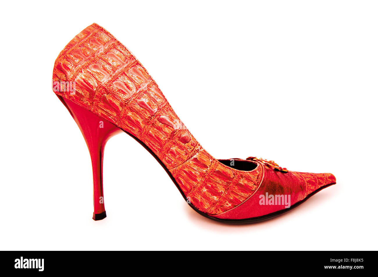 Red female shoes in fashion concept Stock Photo - Alamy
