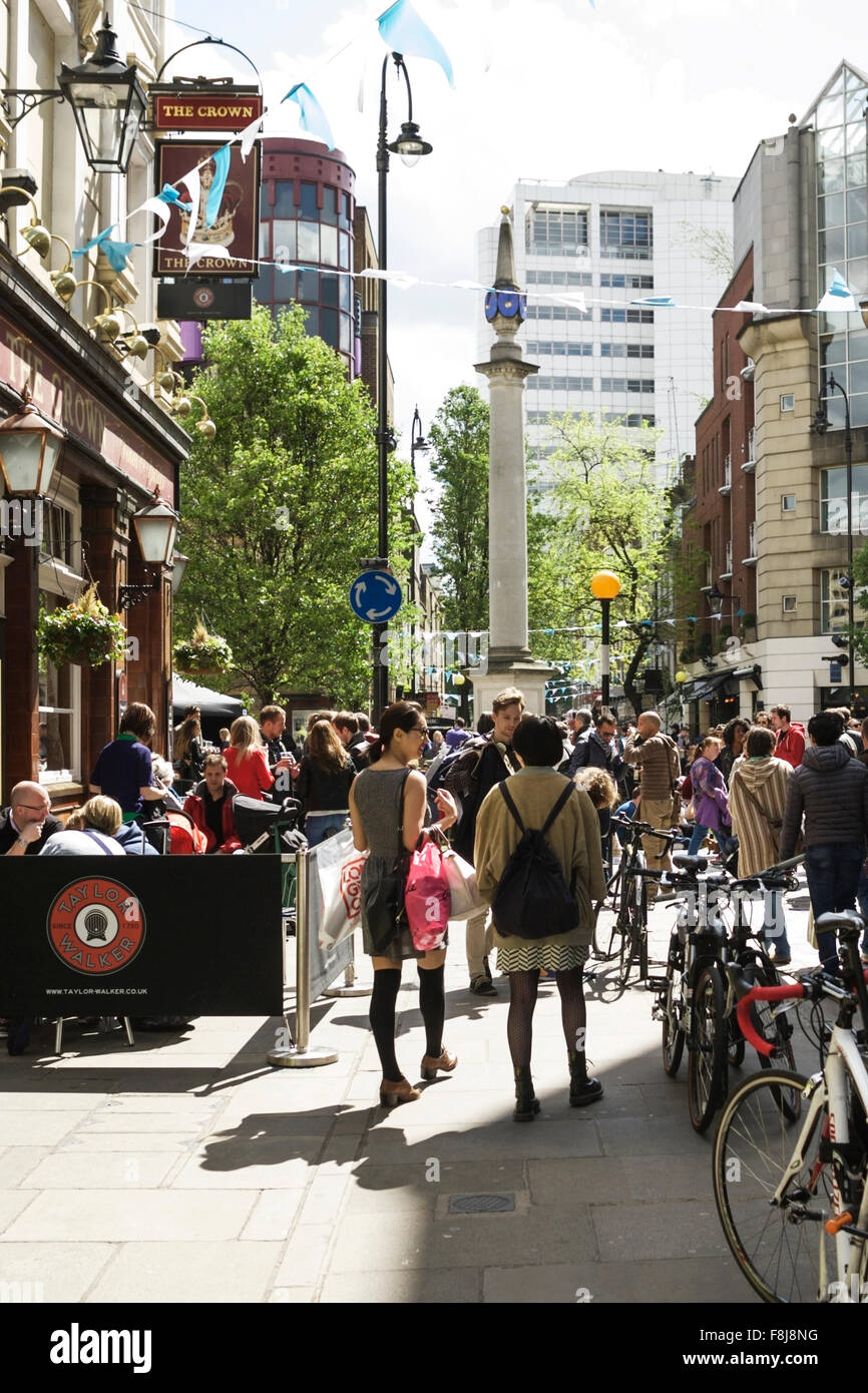 Seven Dials London Covent Garden, viewed from Monmouth Street Stock ...