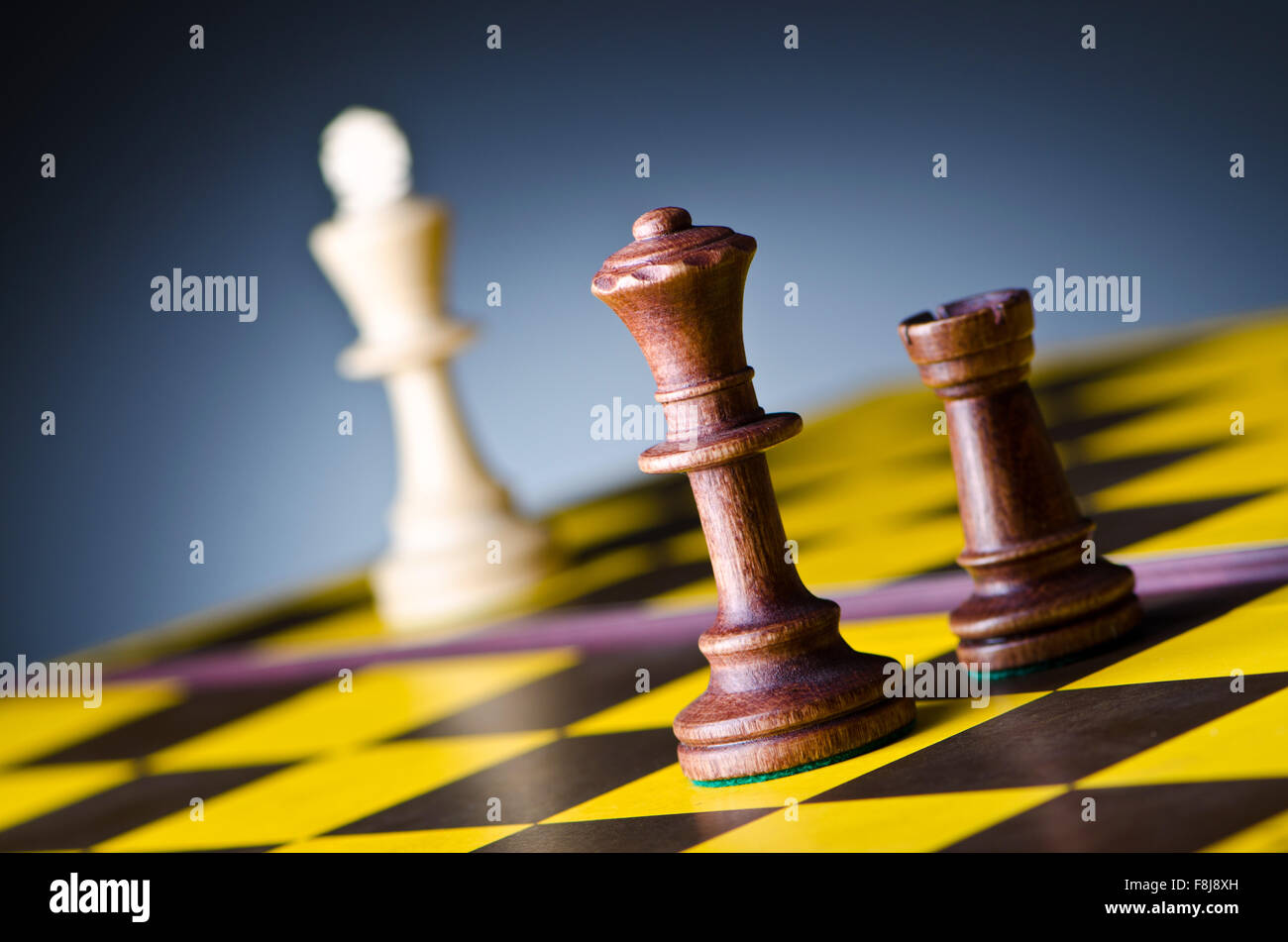 Concept of chess game with pieces Stock Photo - Alamy