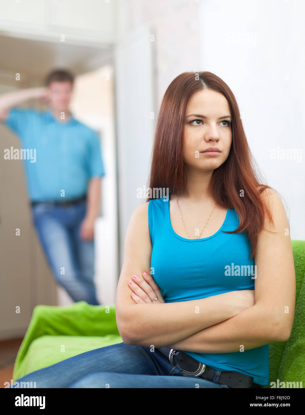 Married couple having quarrel at home Stock Photo - Alamy