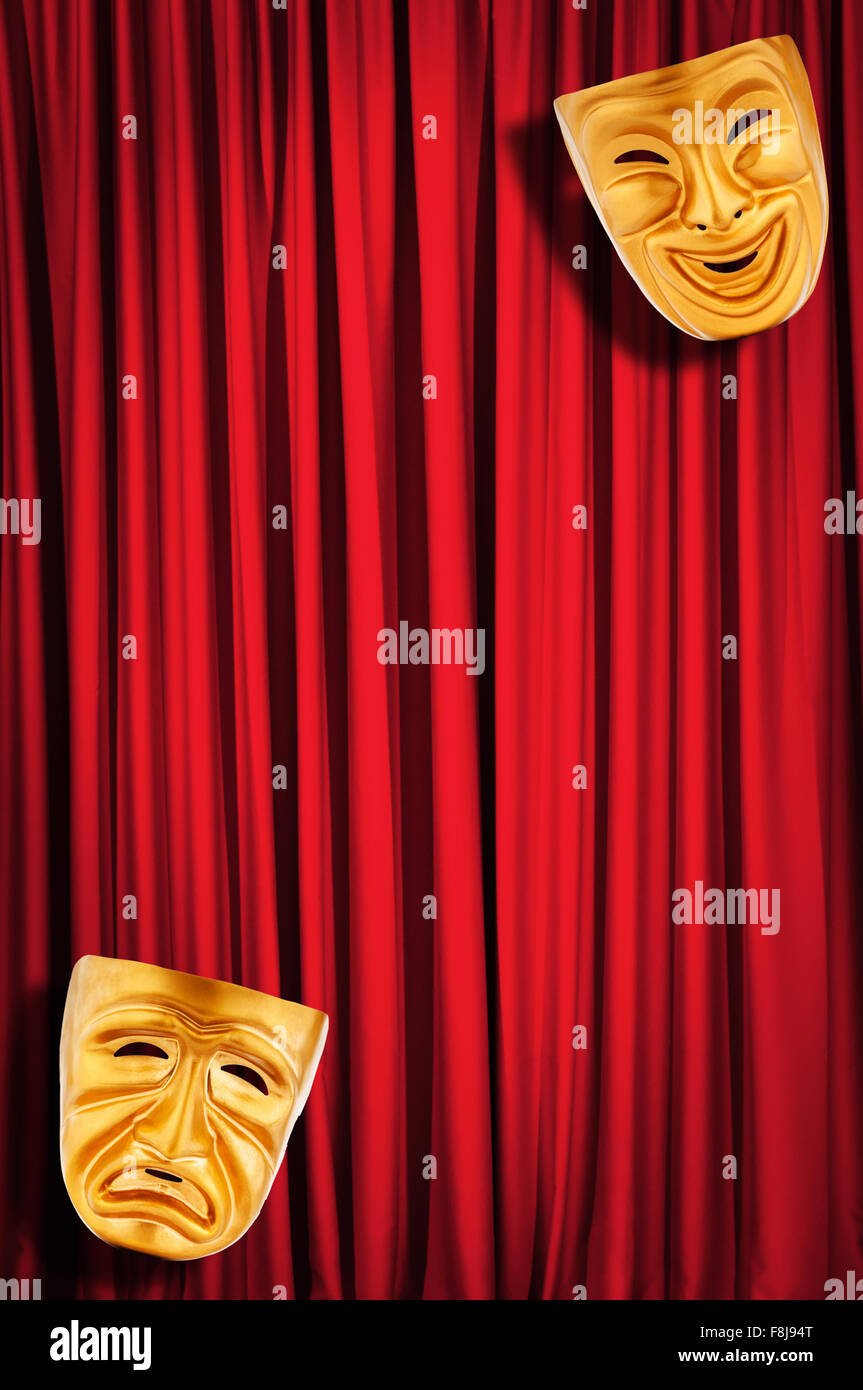 Theatre performance concept with masks Stock Photo - Alamy
