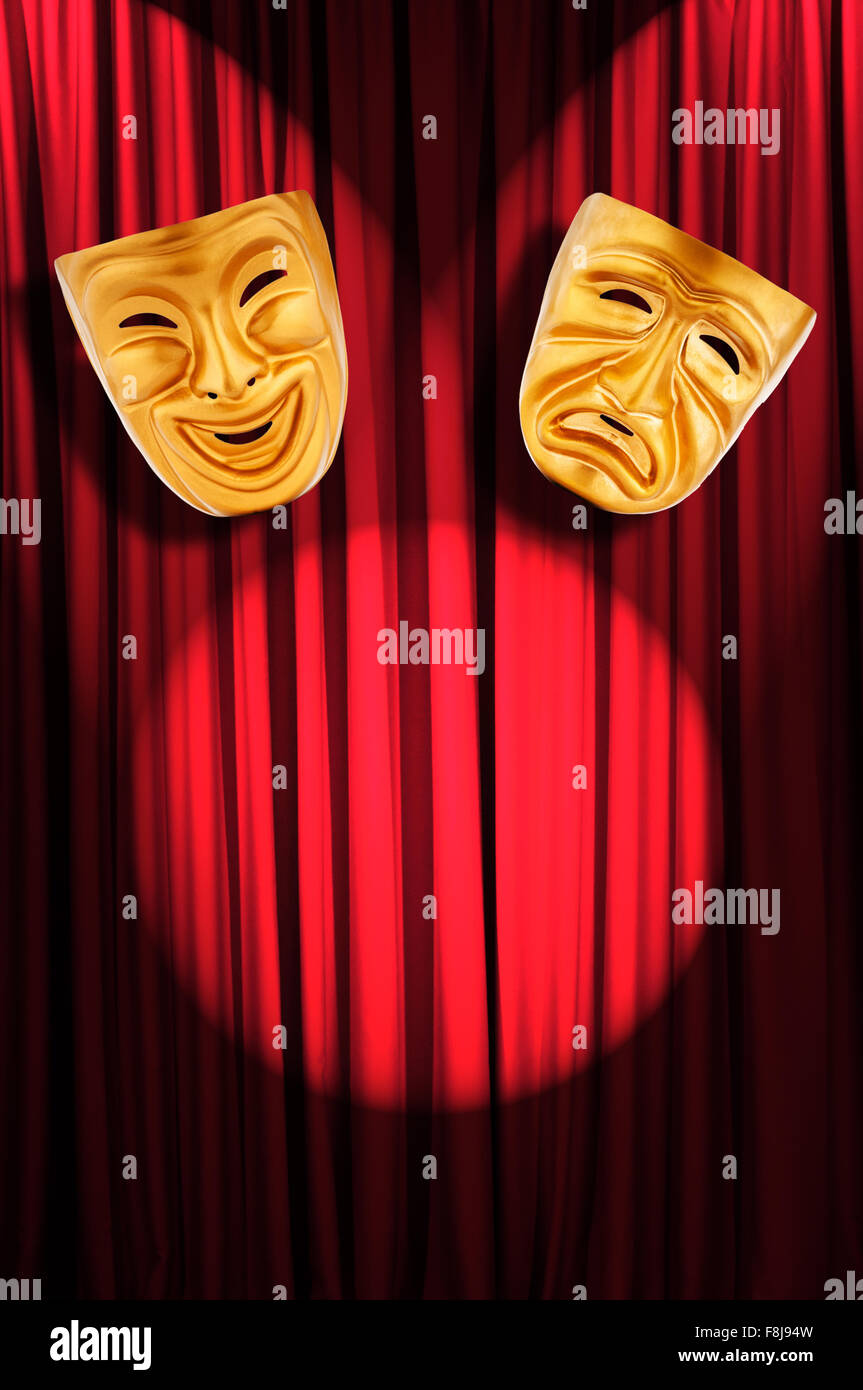 Theatre performance concept with masks Stock Photo - Alamy
