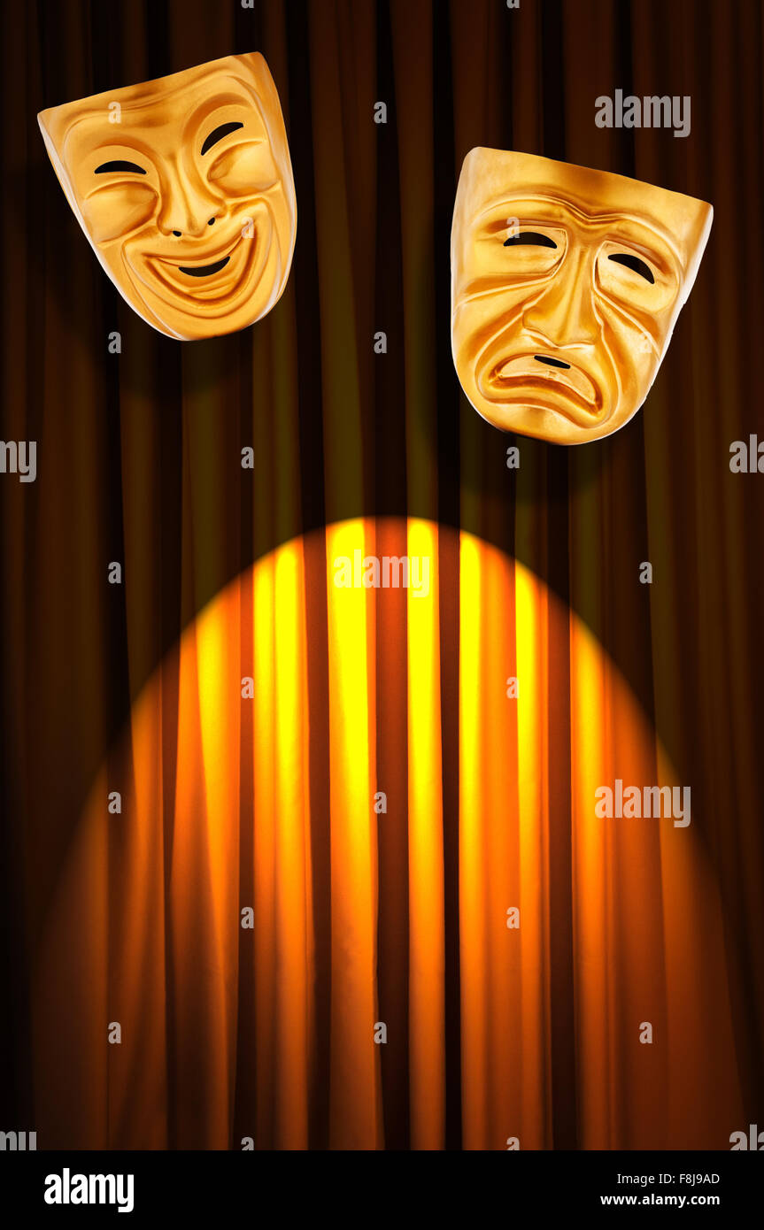 Theatre performance concept with masks Stock Photo - Alamy