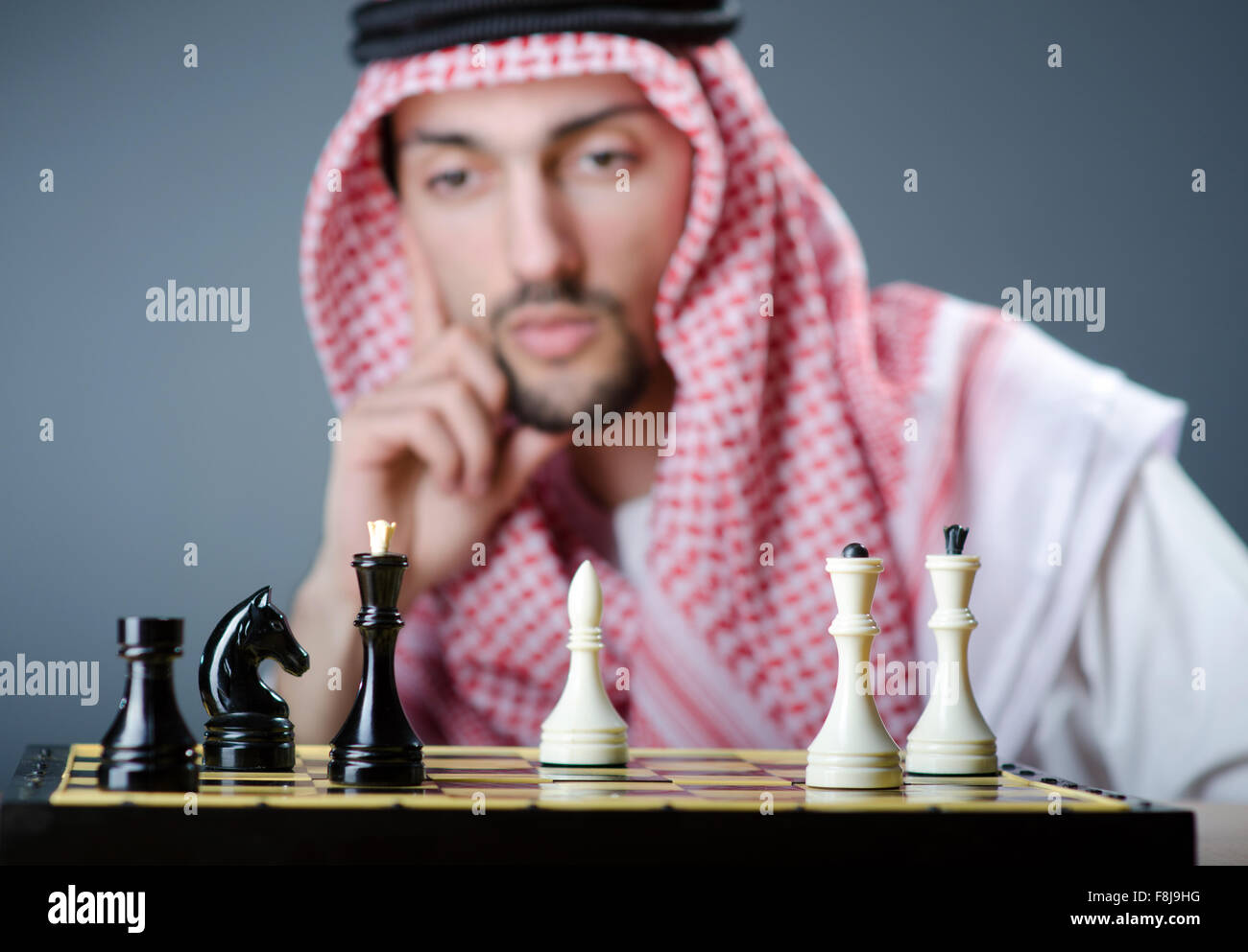 Chess player playing his game Stock Photo - Alamy