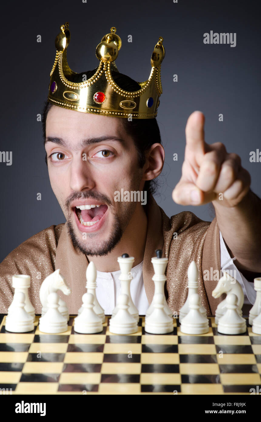 Chess player playing his game Stock Photo - Alamy