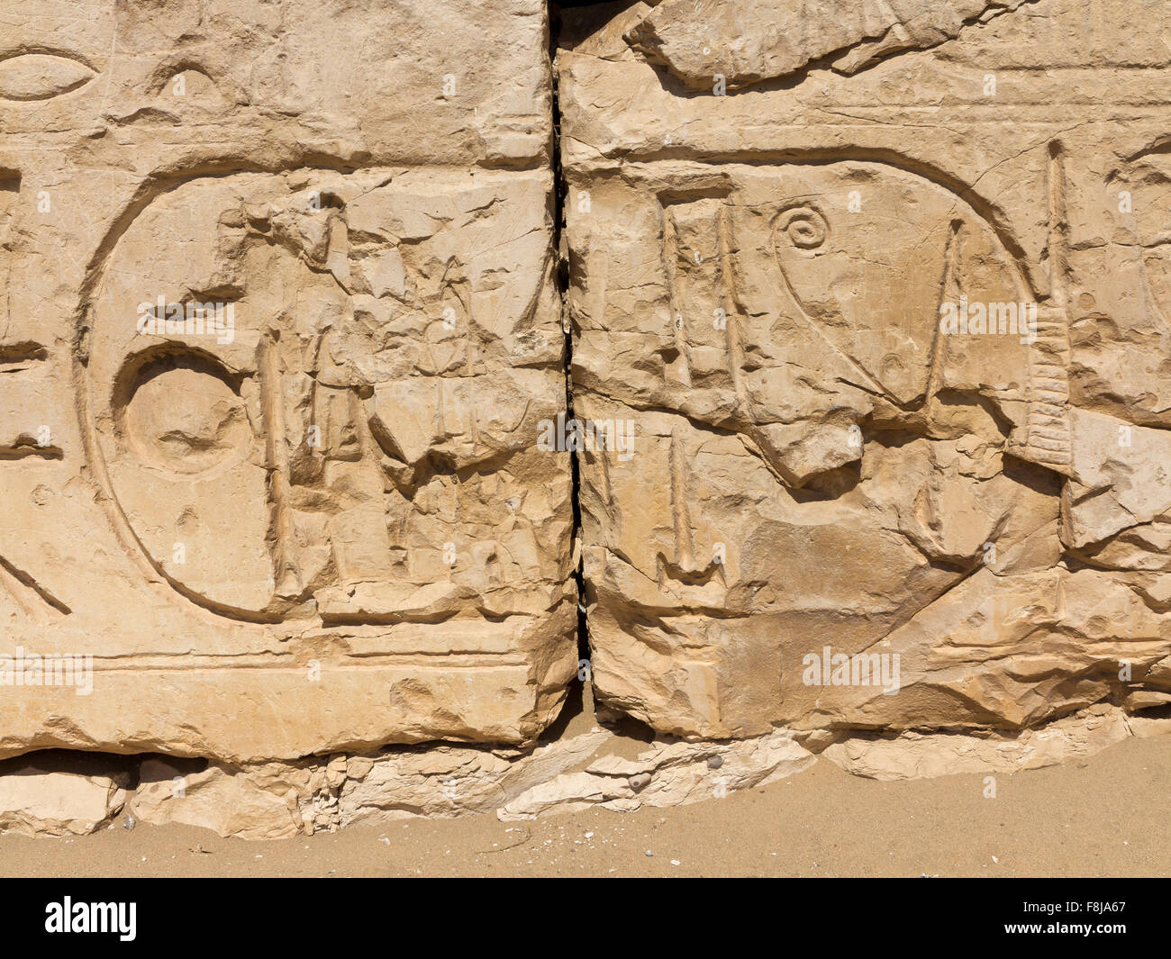 Block with cartouche at The Temple of Ramesses II close to the Temple ...
