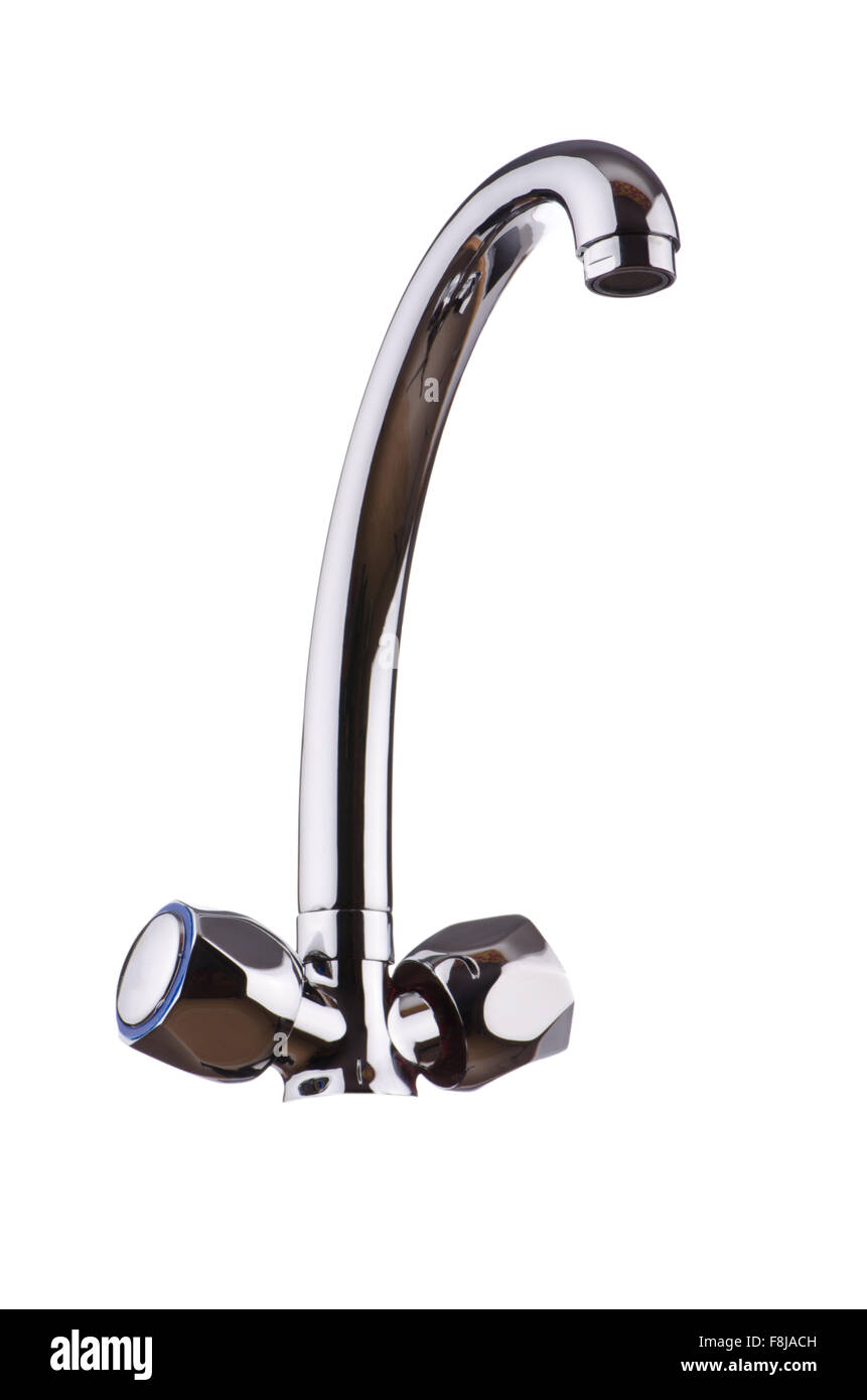 Chrome tap isolated on white background Stock Photo - Alamy