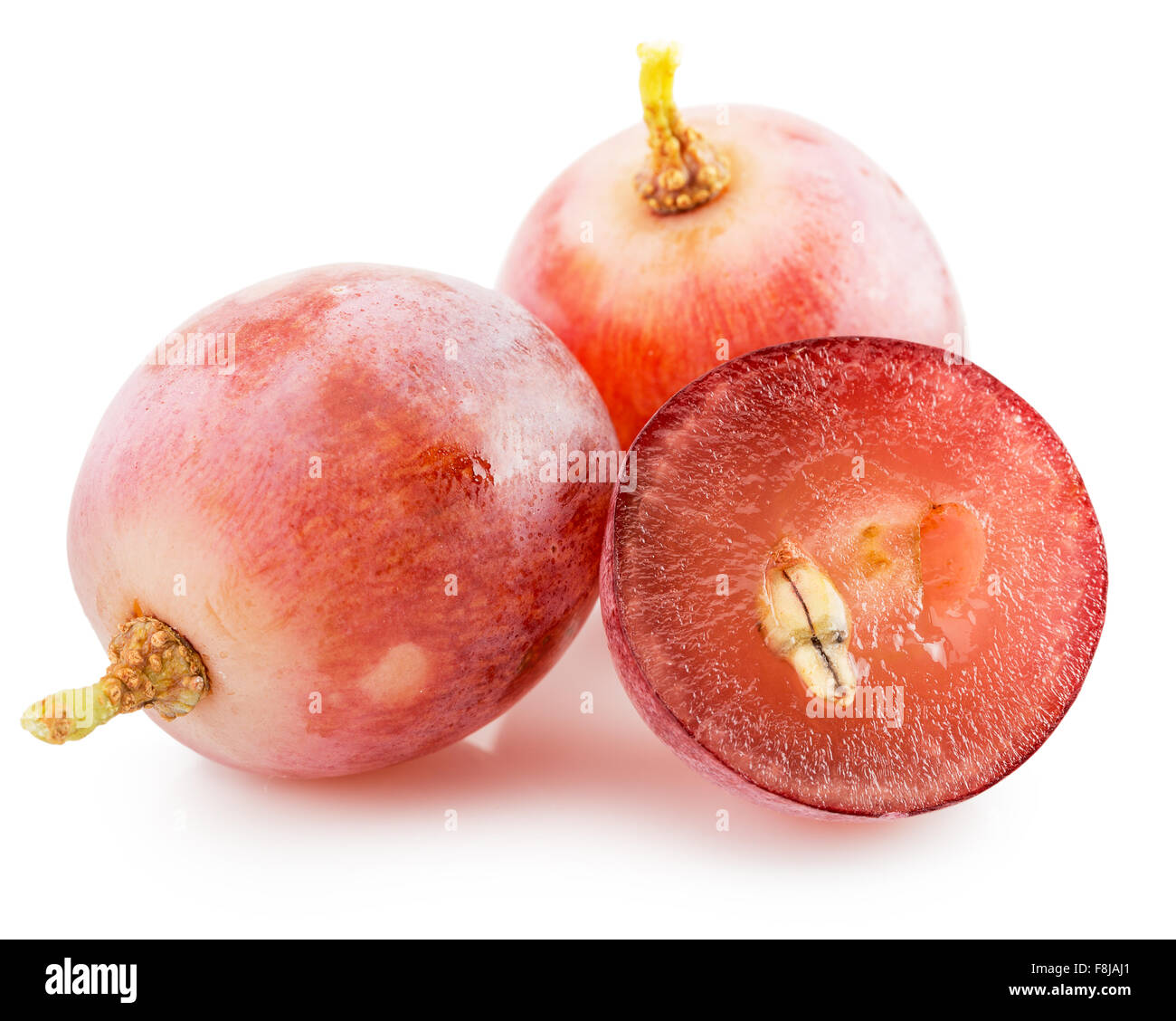 pink grapes isolated on the white background Stock Photo - Alamy