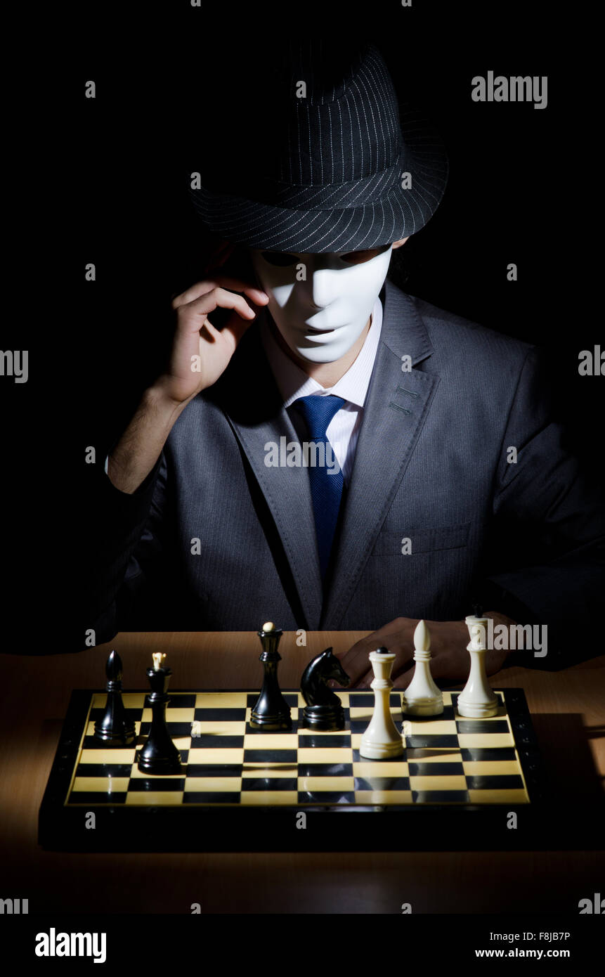 Chess player playing his game Stock Photo - Alamy