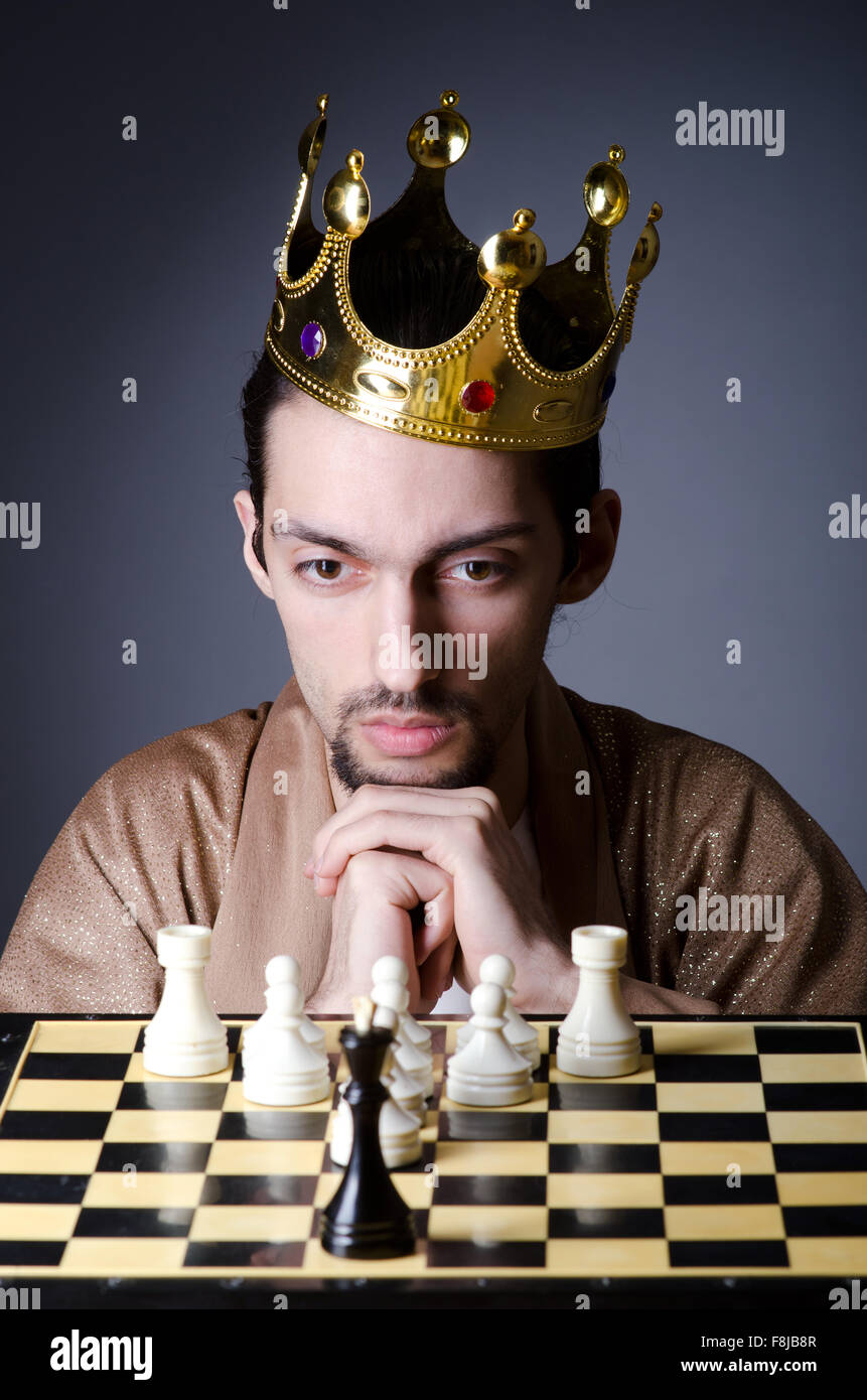 Chess player playing his game Stock Photo - Alamy
