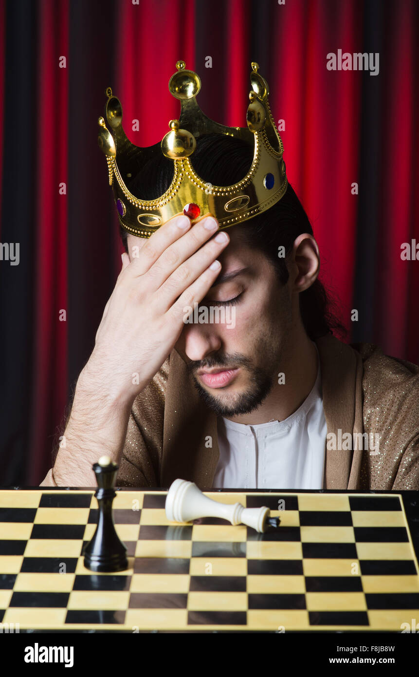 Chess player playing his game Stock Photo - Alamy