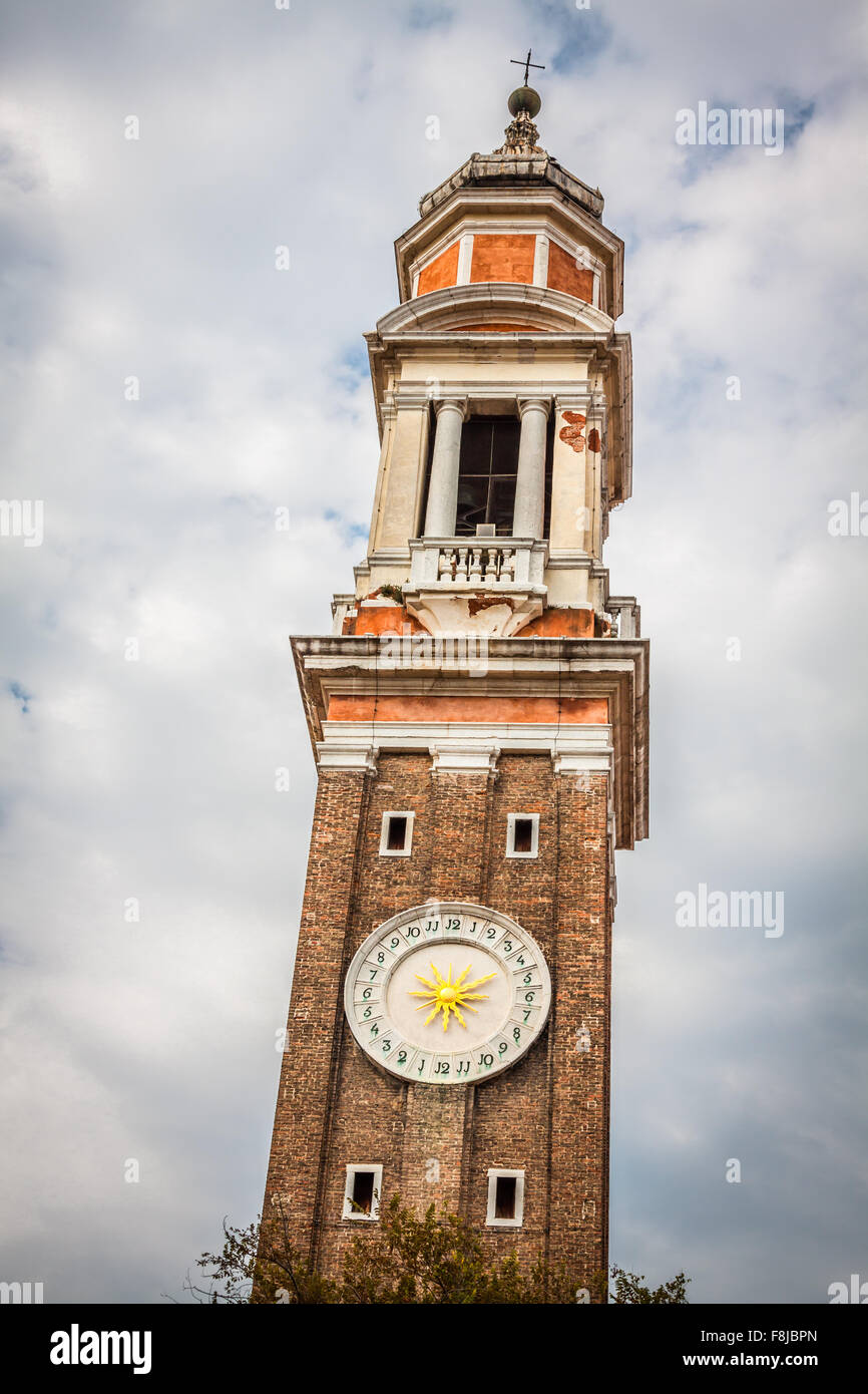 The bell tower of the Church Saint Apostoli - Venice, Italy Stock Photo ...