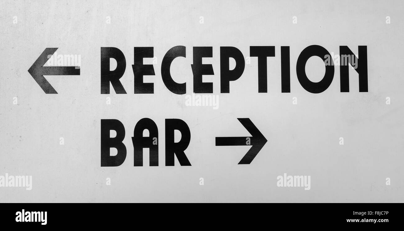 Reception direction sign hi-res stock photography and images - Alamy