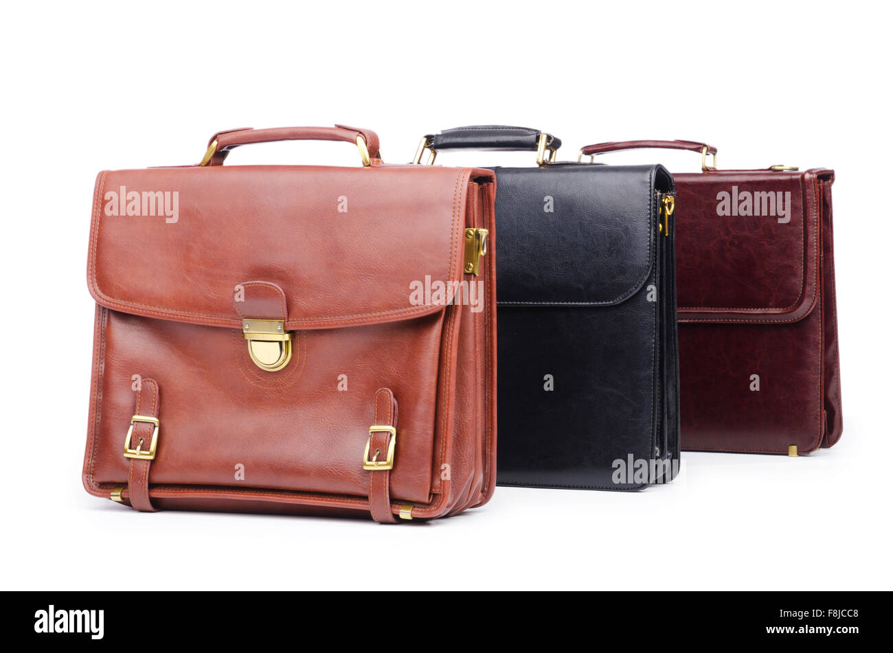 Briefcases isolated on the white Stock Photo - Alamy