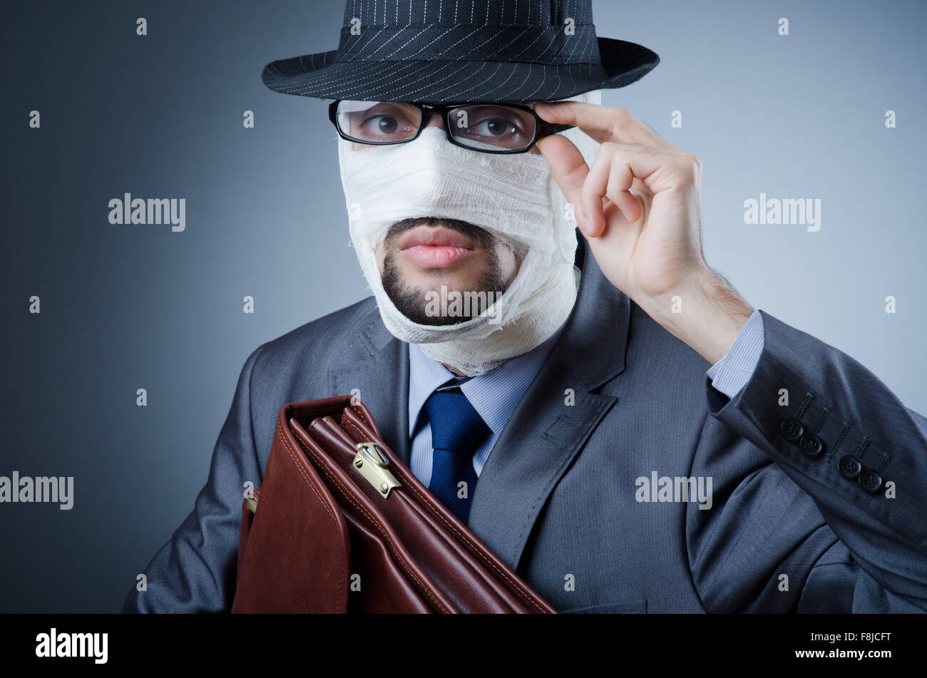 Man covered in medical bandages Stock Photo - Alamy