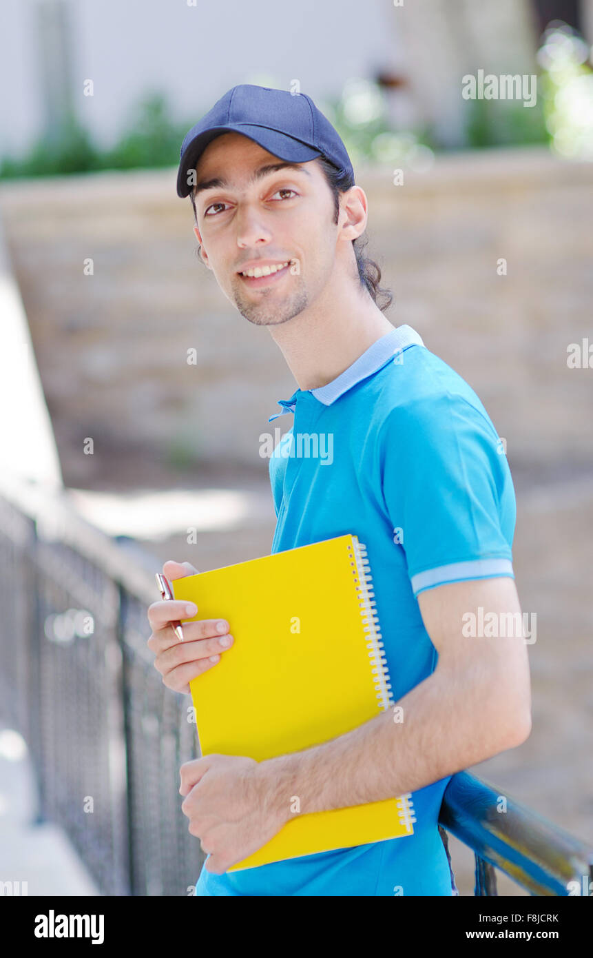 Student outside preparing for exams Stock Photo - Alamy