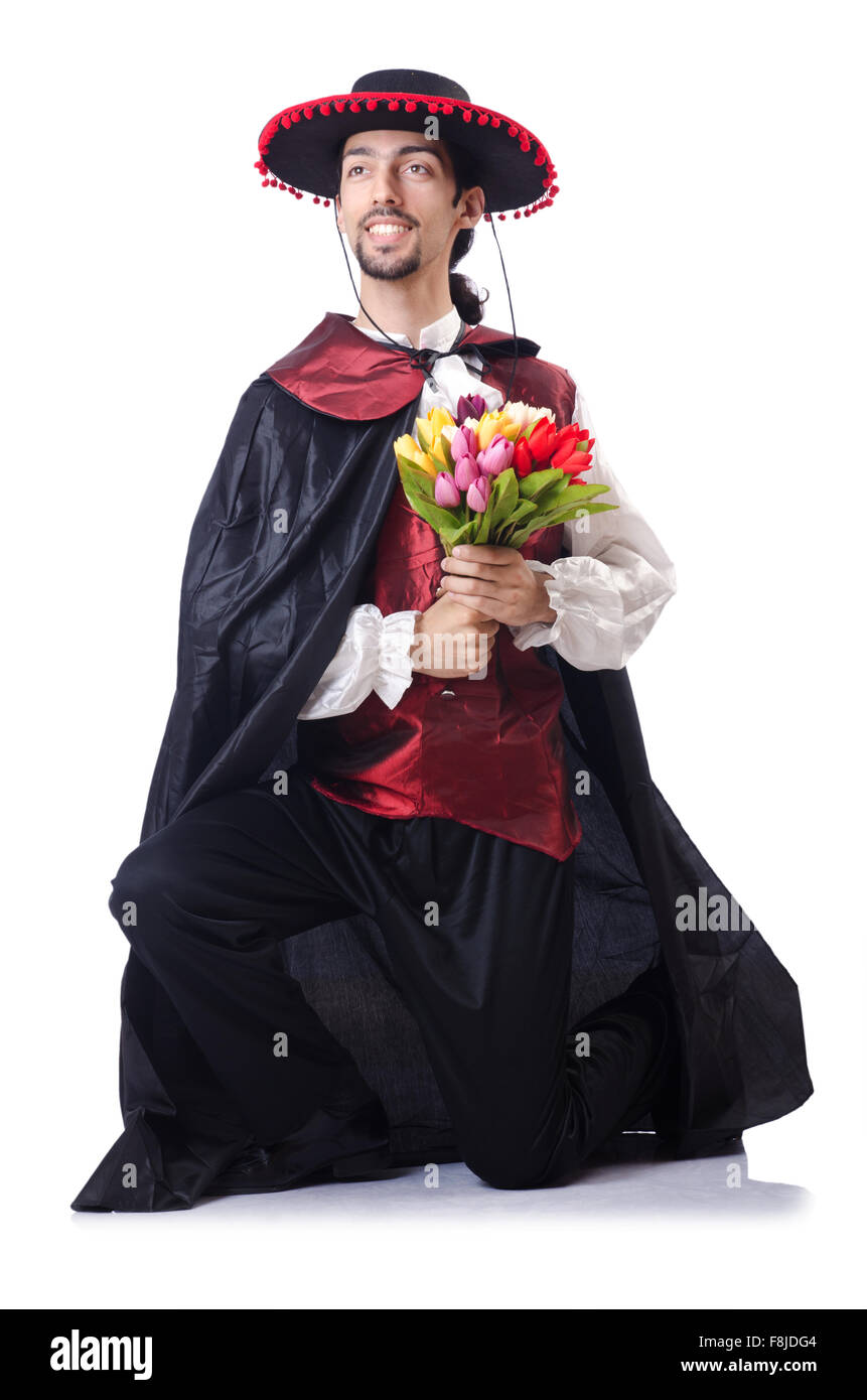 Romantic man isolated on white Stock Photo - Alamy