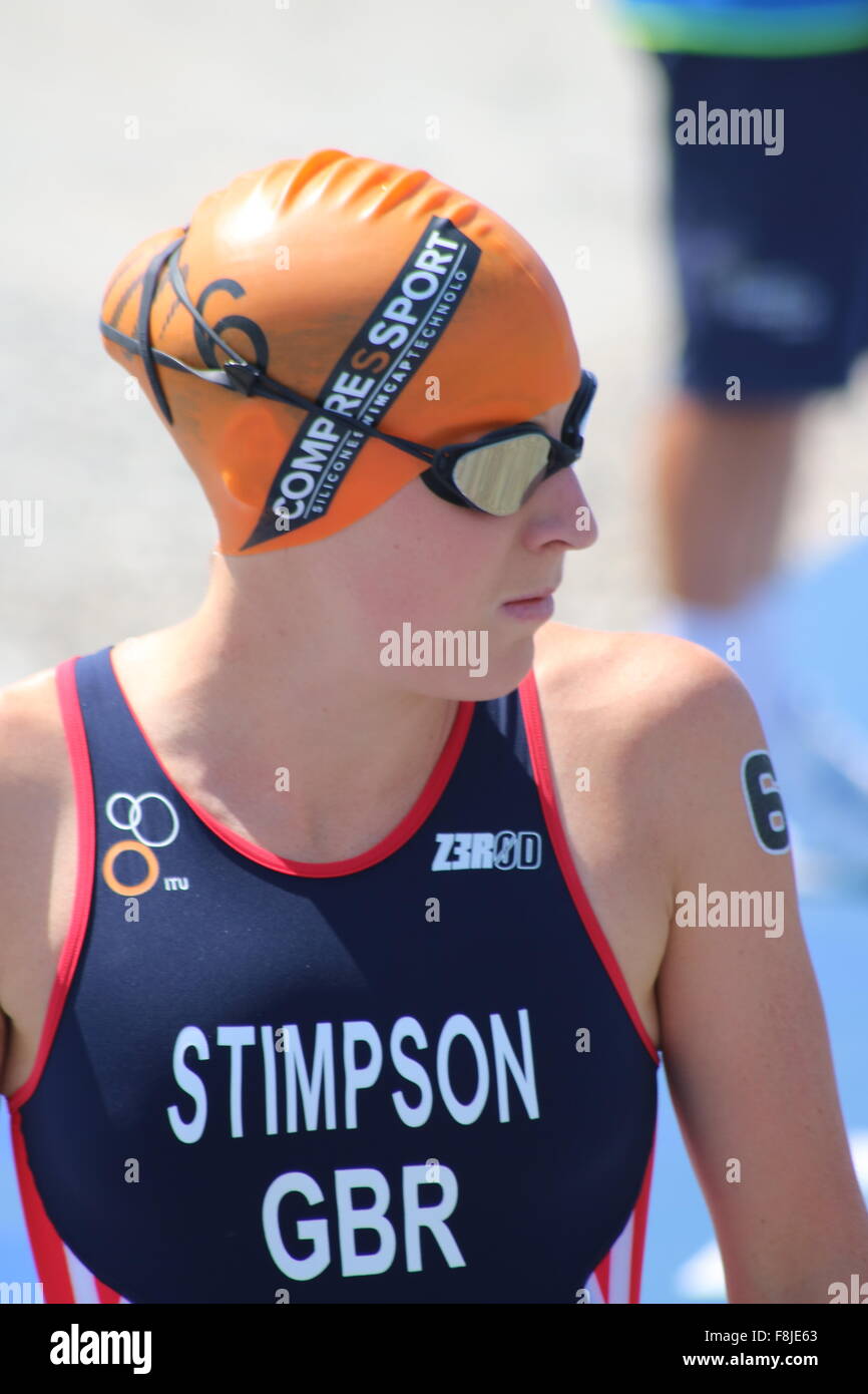 Team GB's Jodie Stimpson prepares to start the Elite Ladies race at the ...