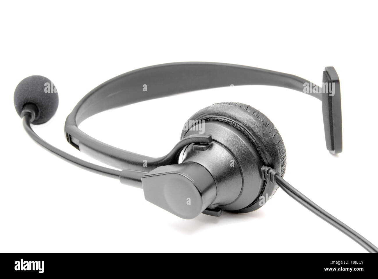 Telephone headset isolated cut out on a white background with nobody ...