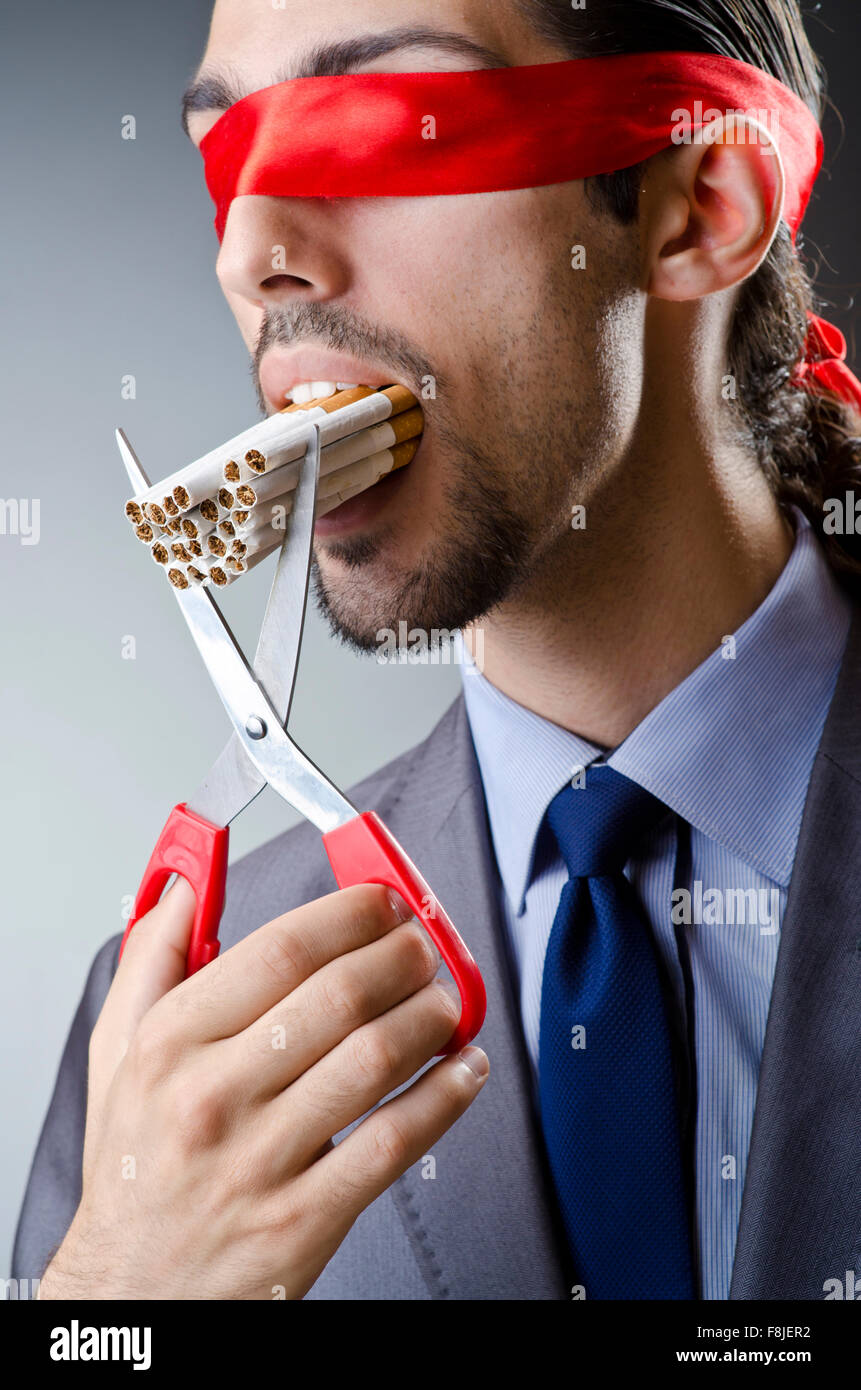 Anti smoking concept with man Stock Photo - Alamy