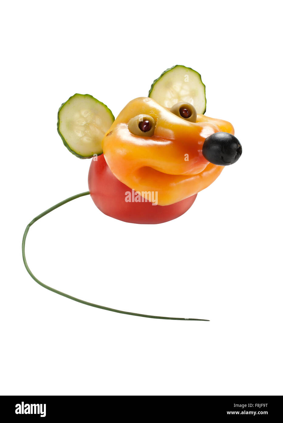 Funny mouse made of fresh vegetables on isolated background Stock Photo ...
