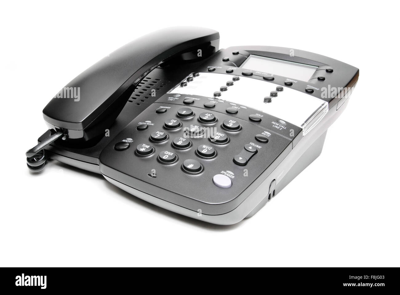 Business office telephone cutout isolated on a white background with ...