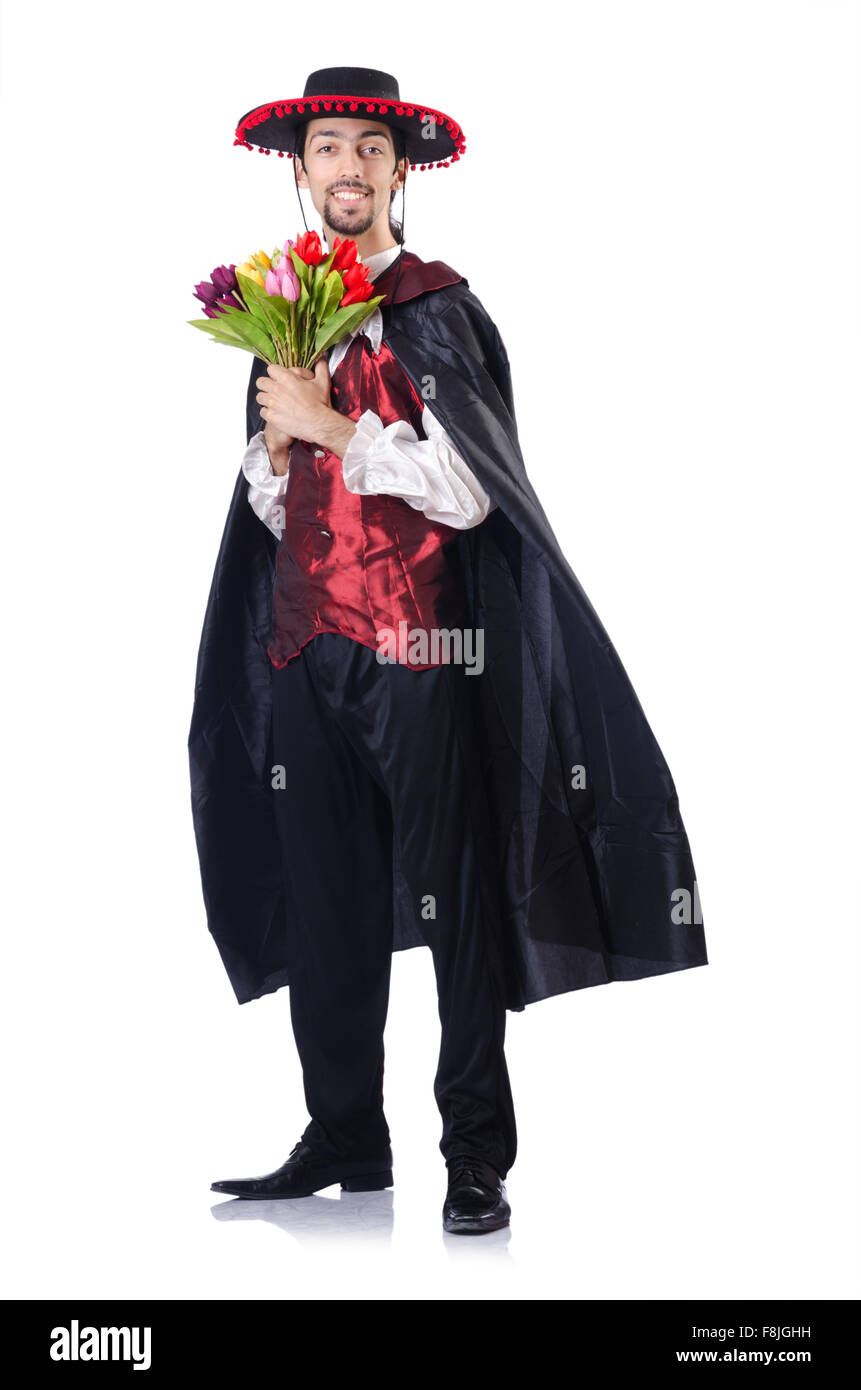 Romantic man isolated on white Stock Photo - Alamy