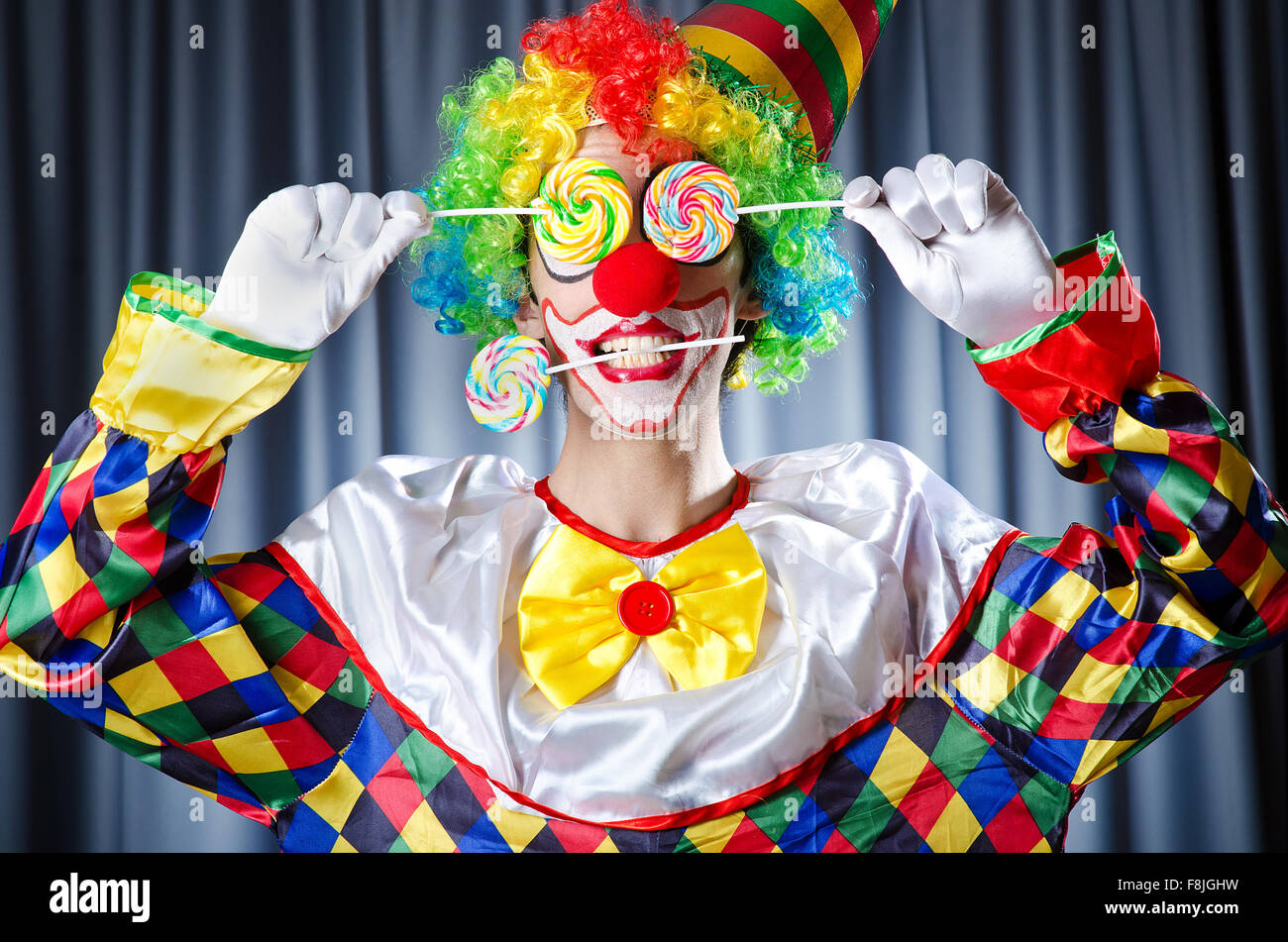 Funny clown in studio shooting Stock Photo - Alamy