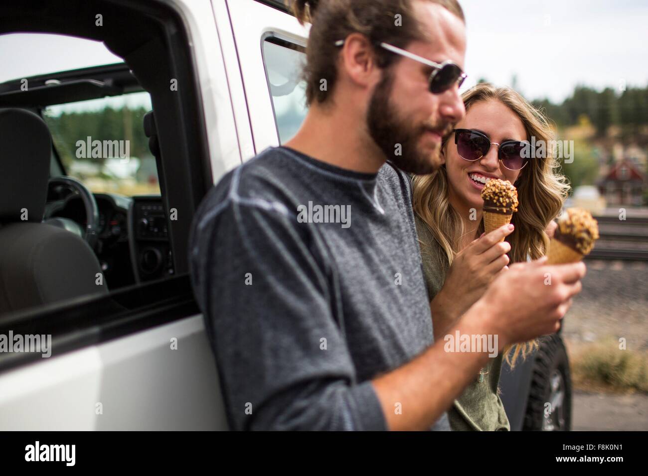 Couple eating ice cream on hi-res stock photography and images - Alamy