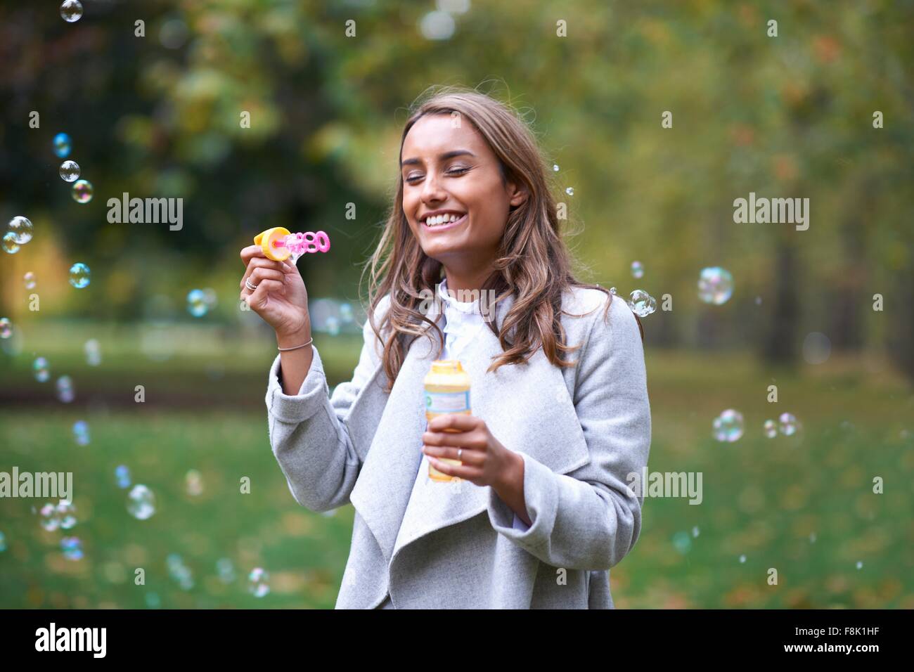 Woman with bubbles hi-res stock photography and images - Alamy
