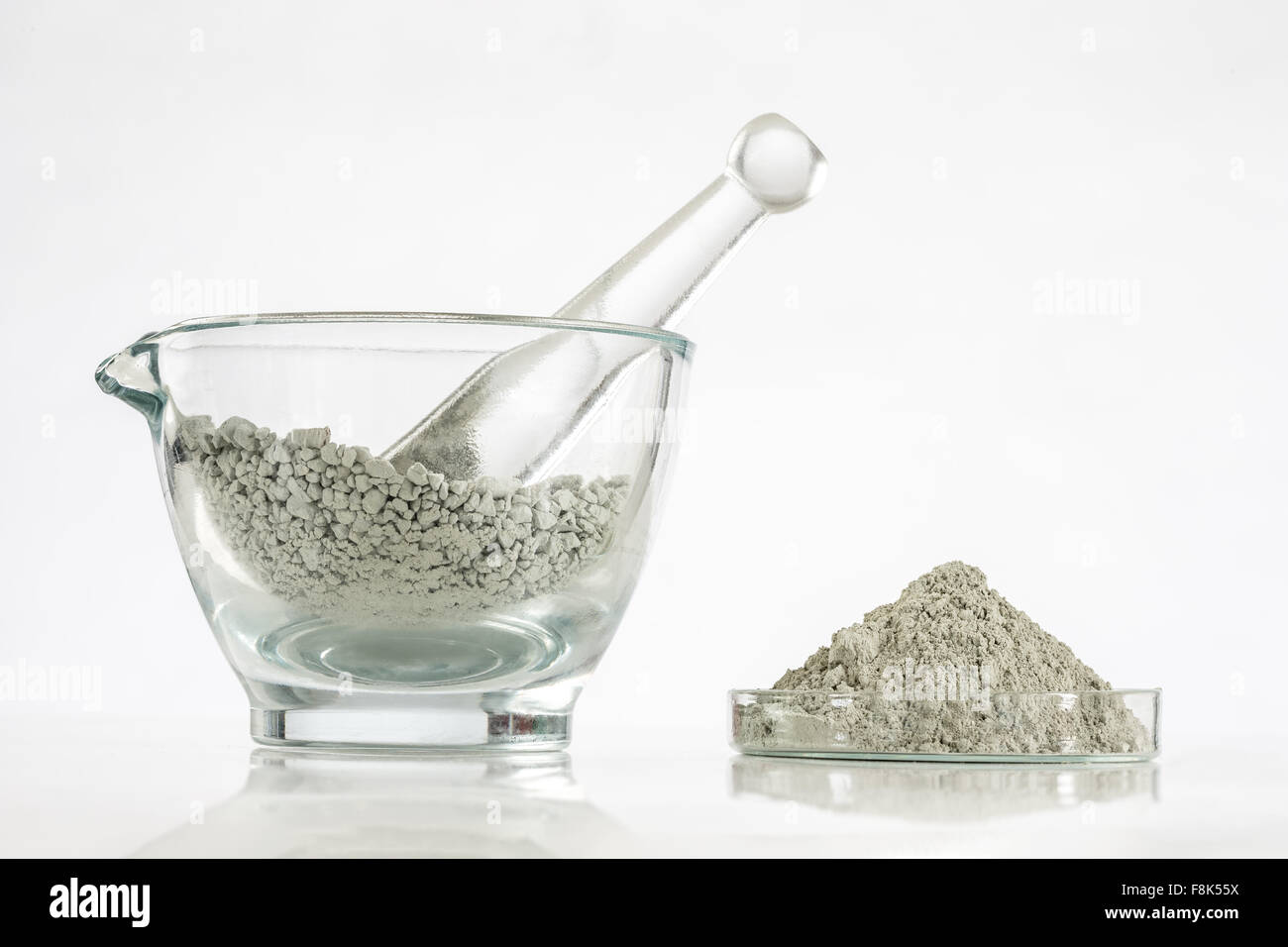 Green clay in glass mortar Stock Photo - Alamy