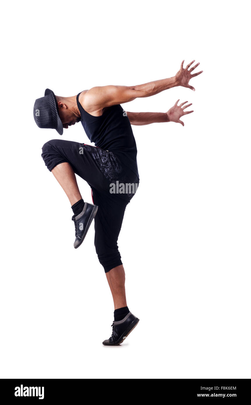 Muscular dancer isolated on white Stock Photo - Alamy