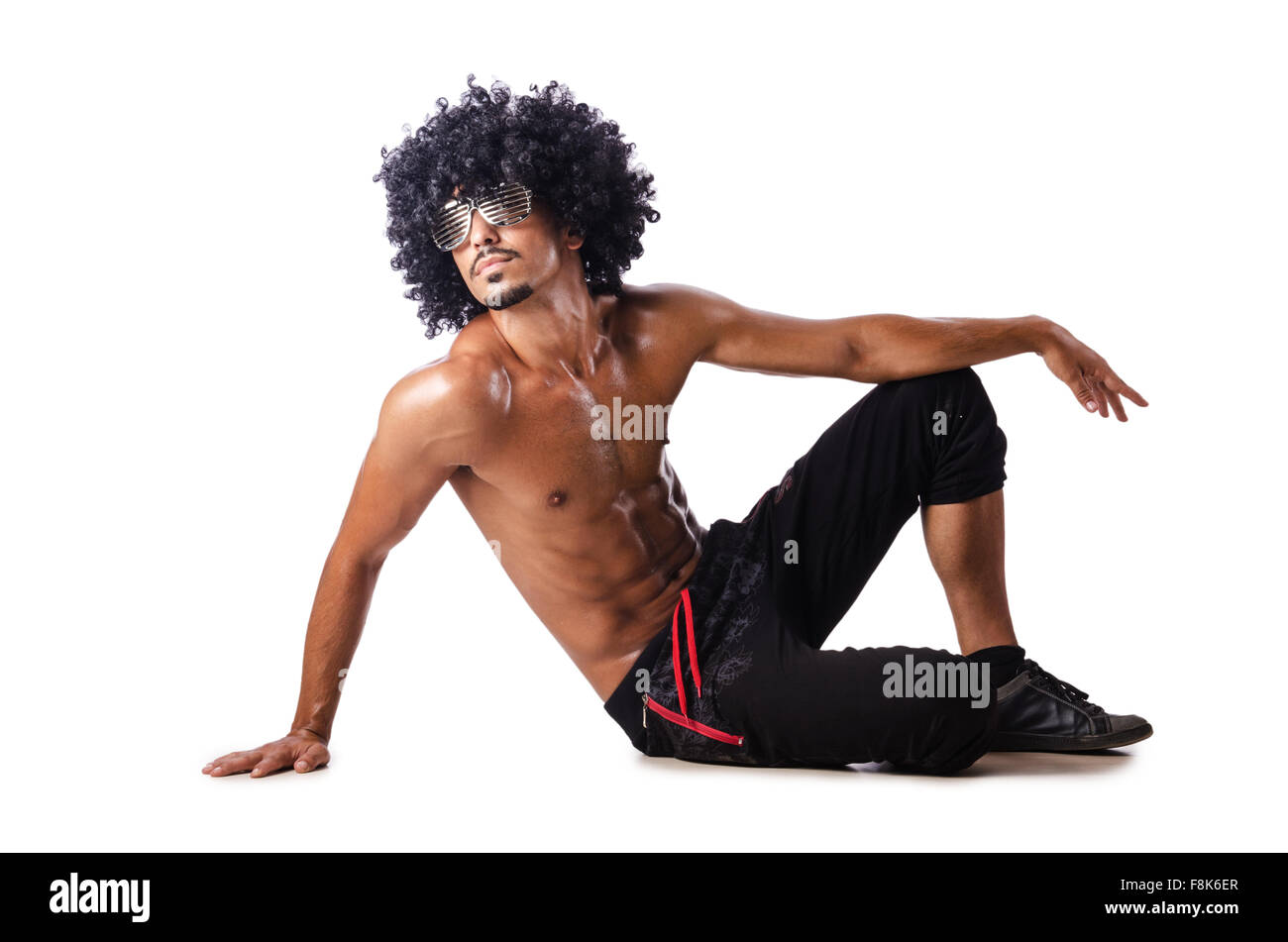 Muscular dancer isolated on white Stock Photo - Alamy