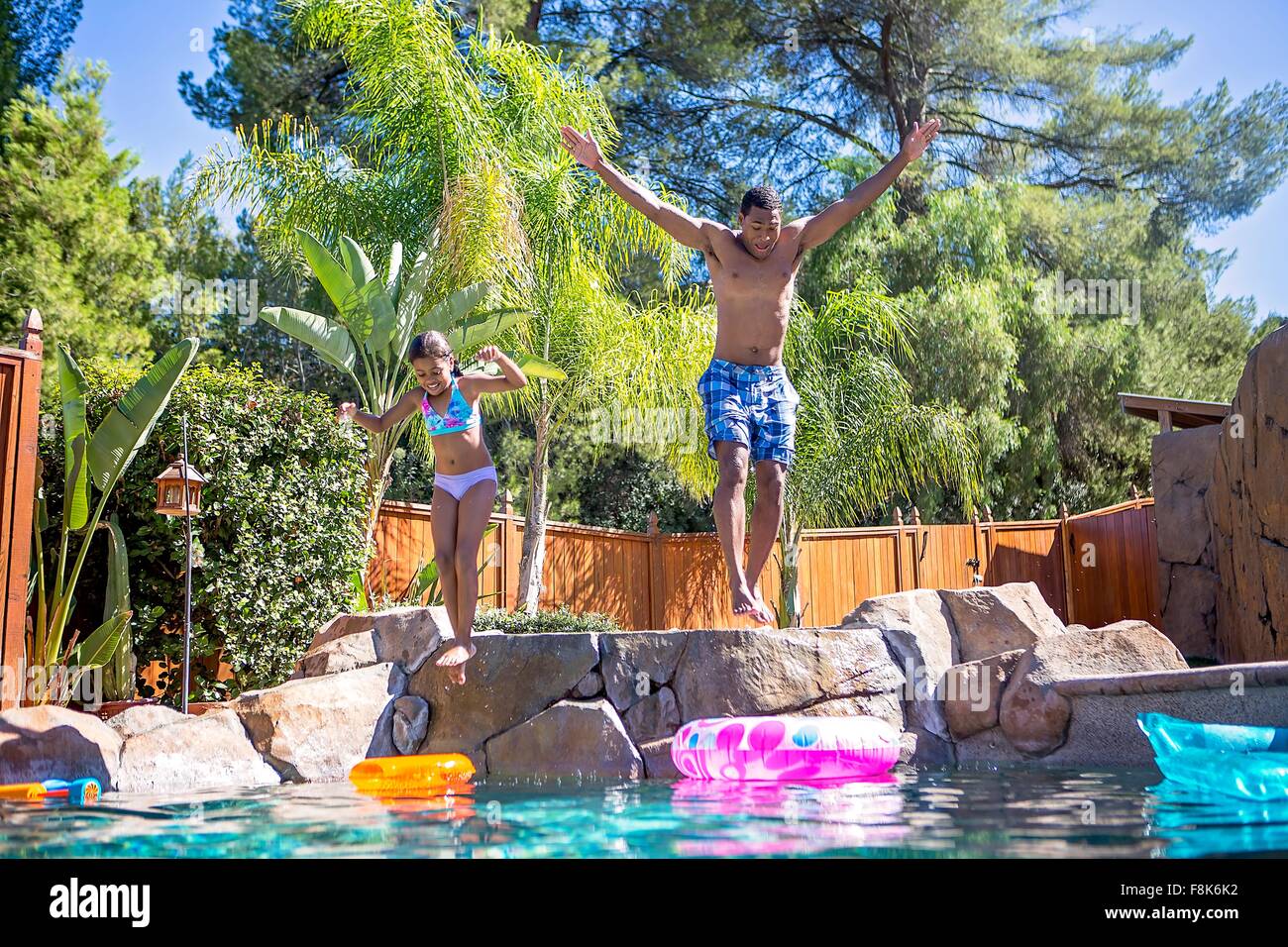Jumping Into Pool Stock Photos & Jumping Into Pool Stock Images - Alamy