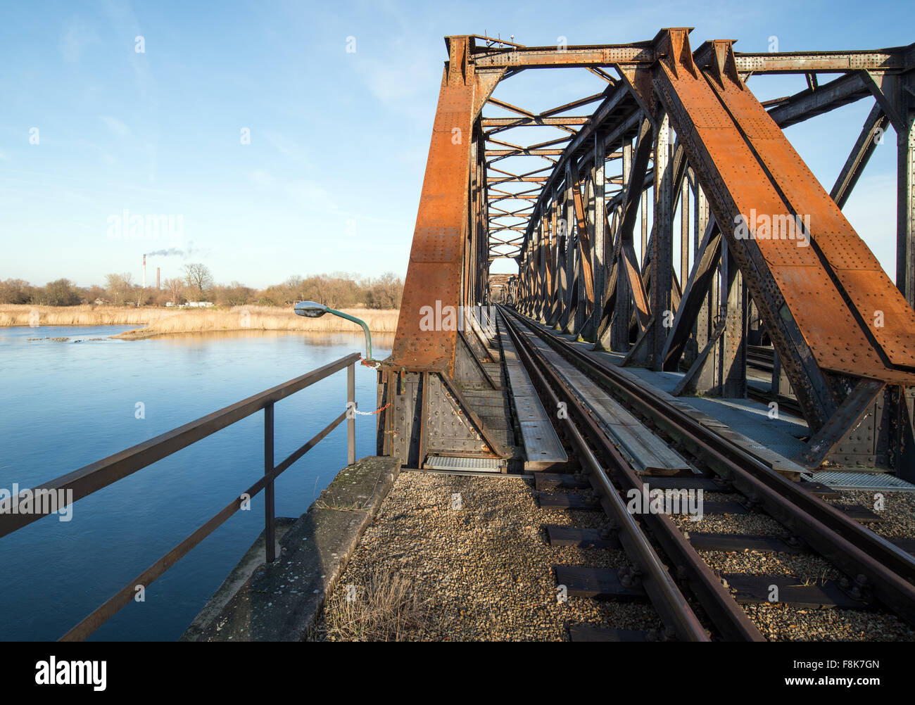 Kostrzyn, Poland. 10th Dec, 2015. General view of the railway bridge at ...