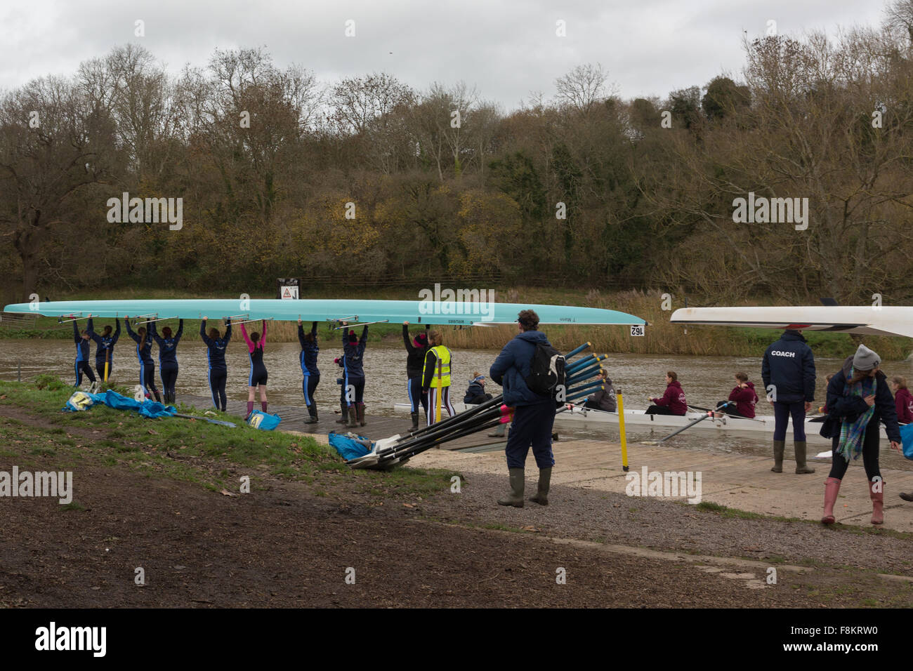 Boat crews at the UBBC Head Race event 2015 Stock Photo - Alamy