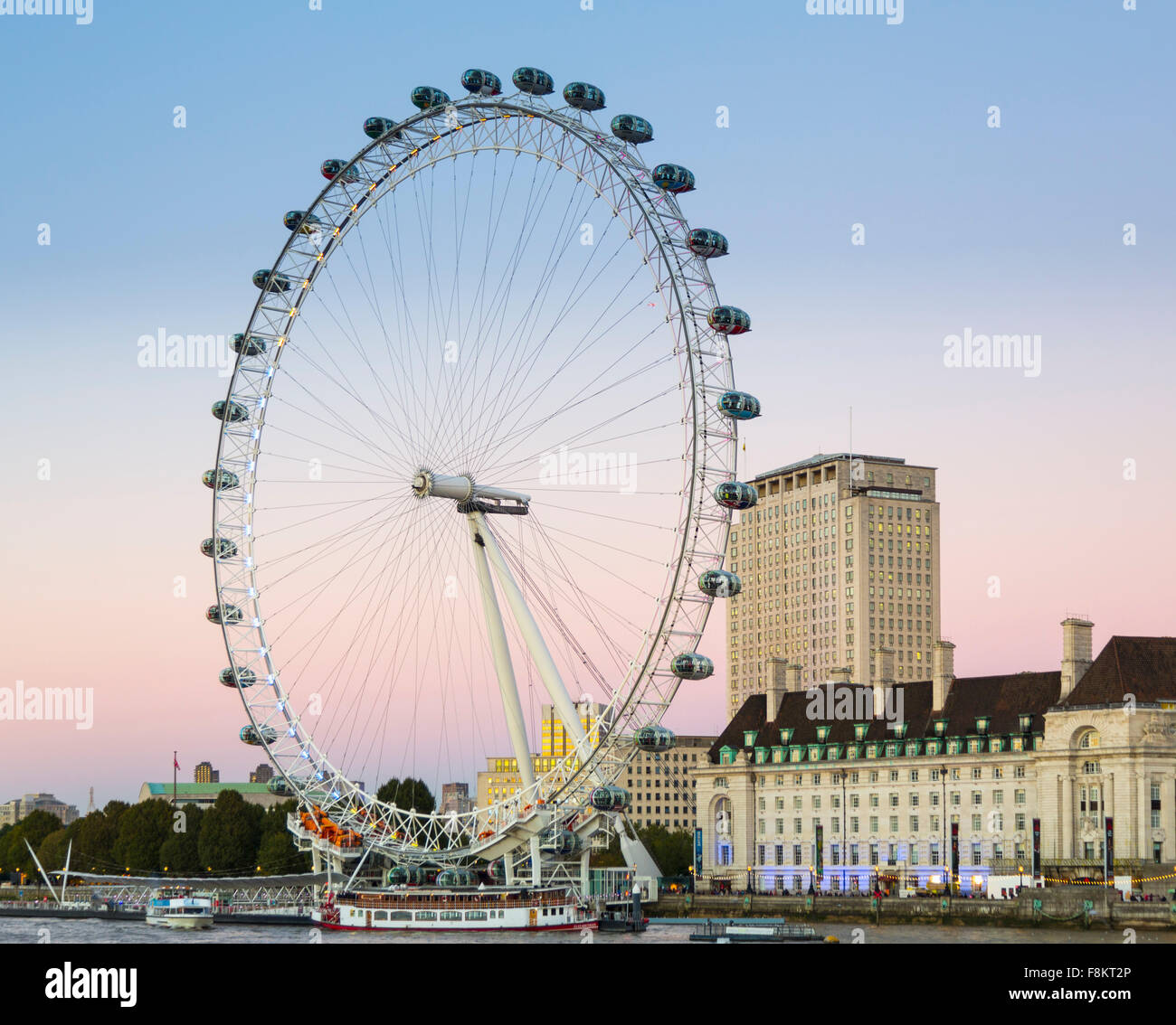 London Eye or Millennium Wheel on the South Bank of the River Thames in ...
