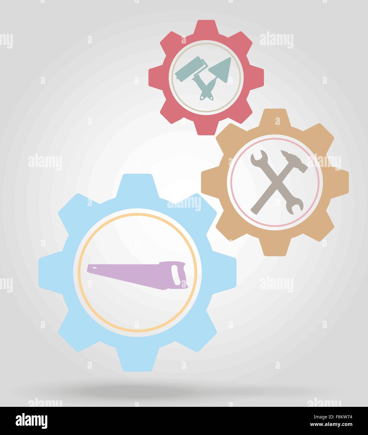 tools for repairing or building gear mechanism concept vector ...