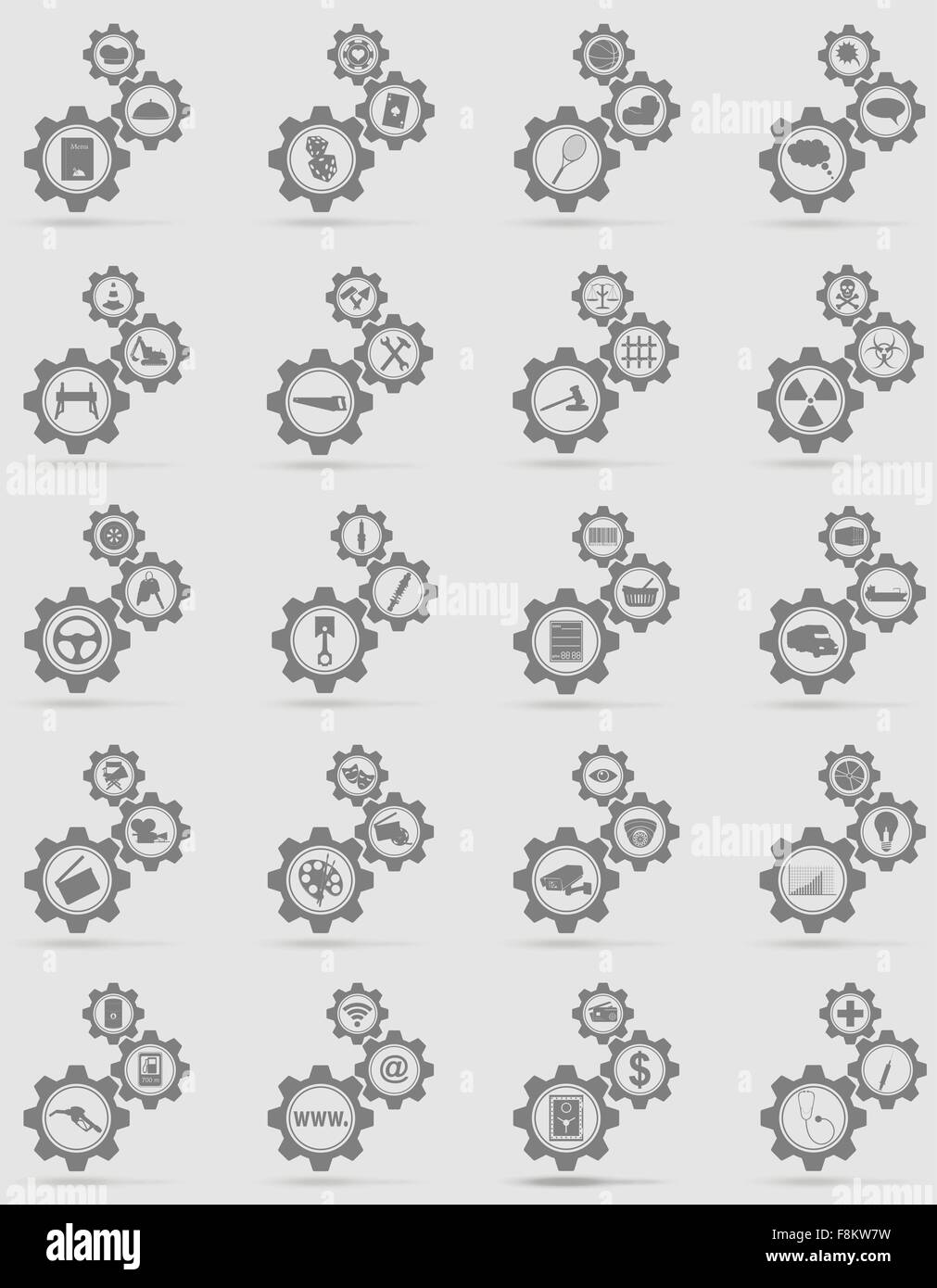 set icons information gear mechanism concept vector illustration ...