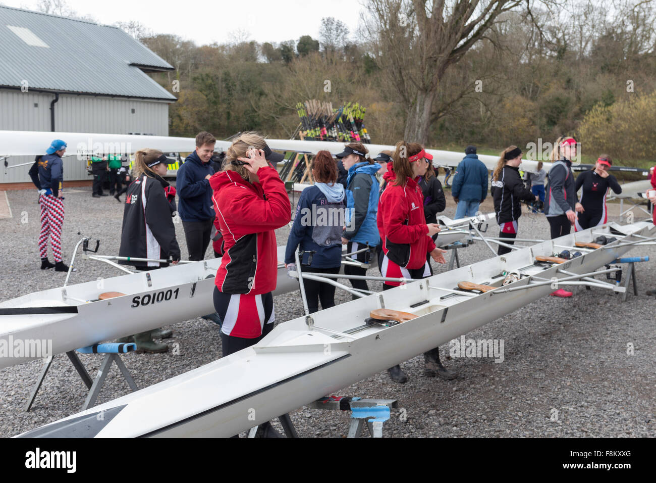 Boat crews at the UBBC Head Race event 2015 Stock Photo - Alamy