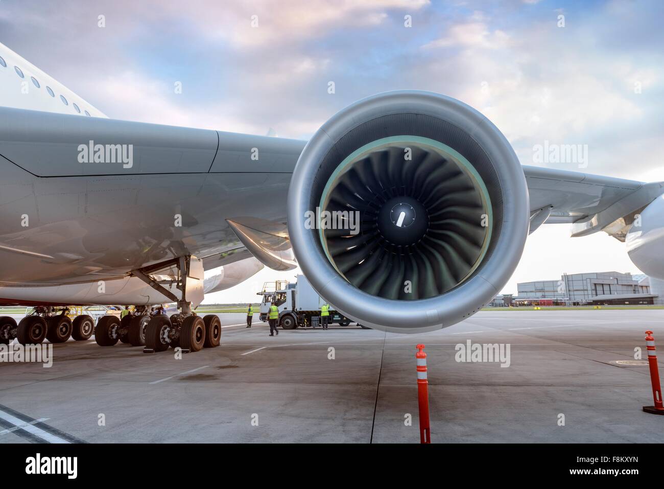 Detail of jet engine on A380 aircraft Stock Photo - Alamy