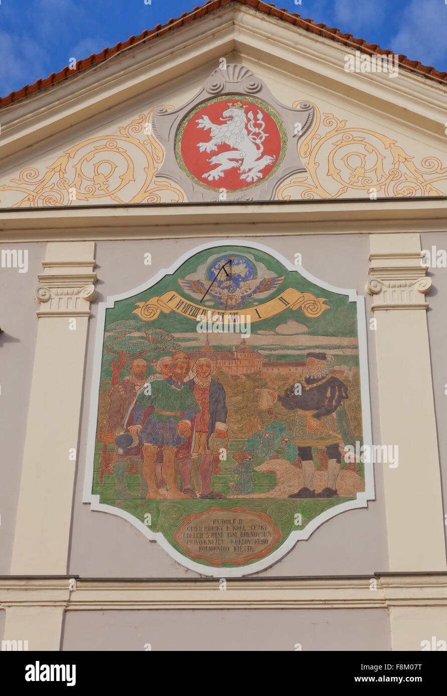 Sundial of Old Town Hall (circa XVI c.) on central Masarykovo Square in ...