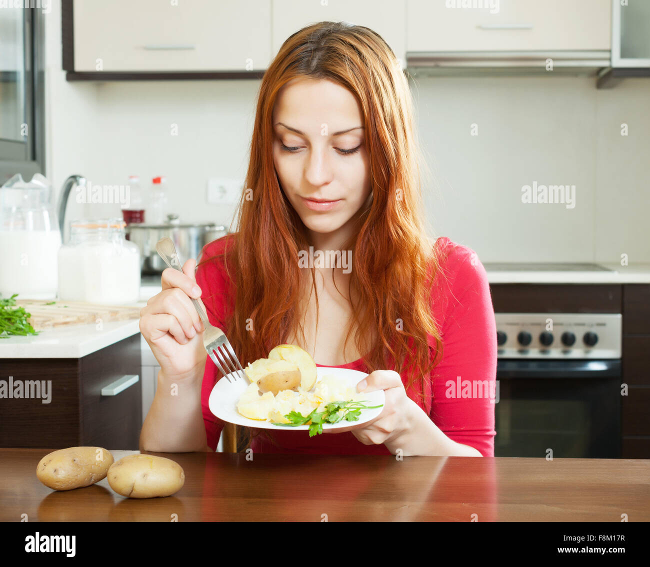 Person Eating Boiled Potatoes High Resolution Stock Photography and ...
