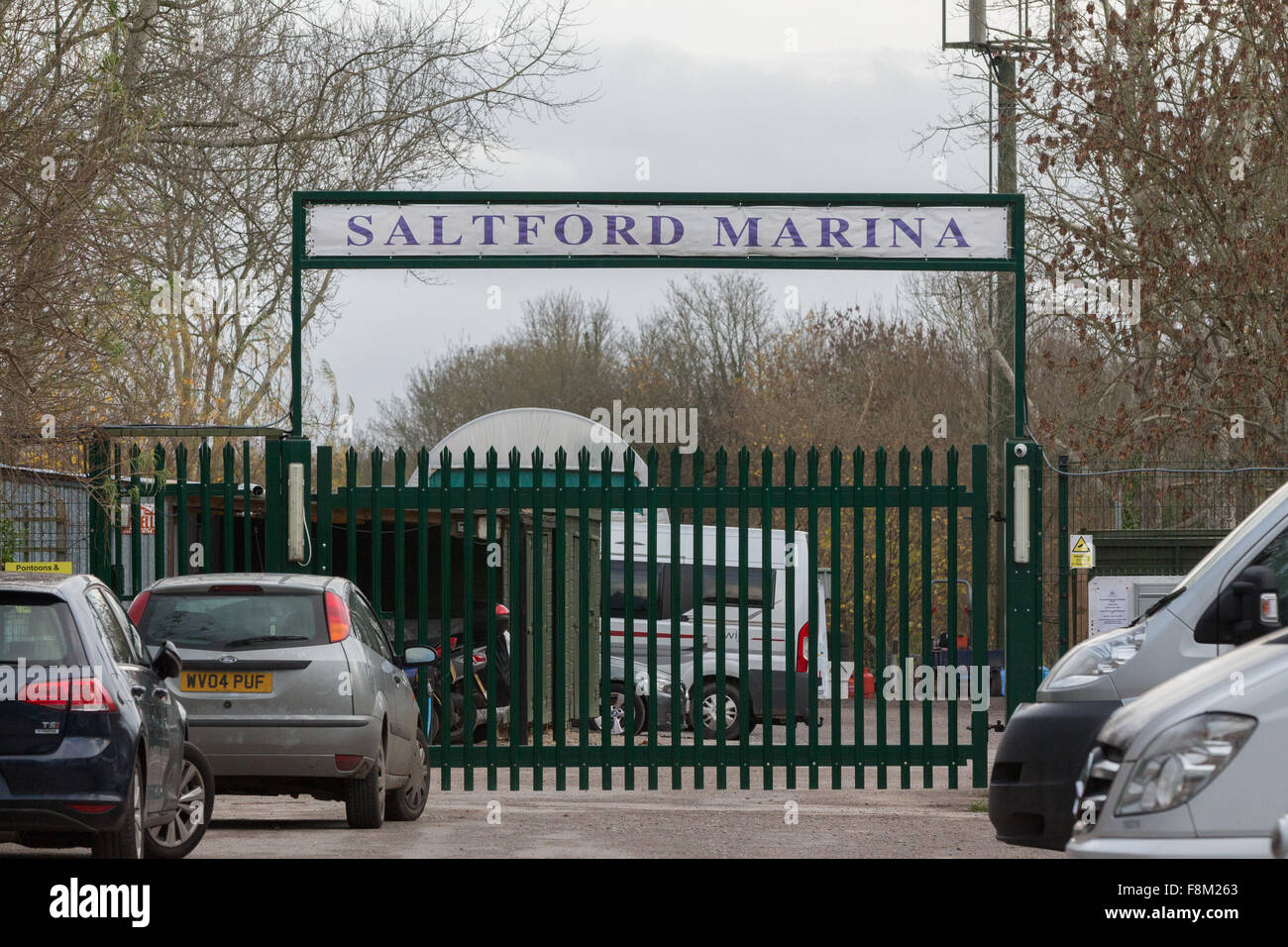 Saltford Marina gate Stock Photo - Alamy