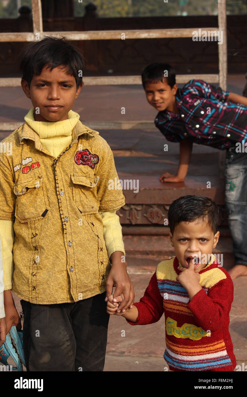DELHI, INDIA - NOV 25: Child in Delhi, India, an image of poverty in ...